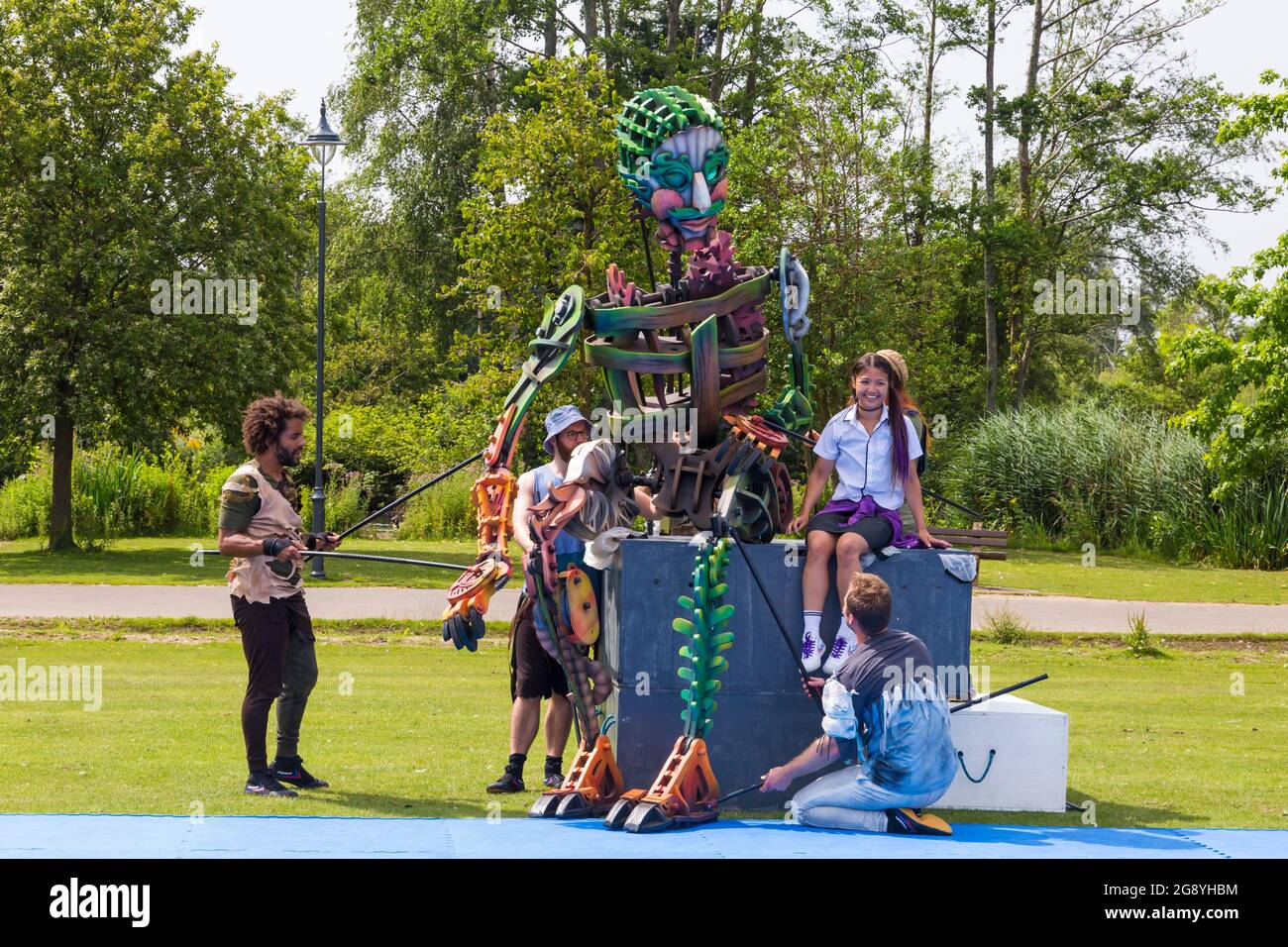 Poole, Dorset, UK. 23rd July, 2021. EKO the sea giant is a 4 metre tall ...