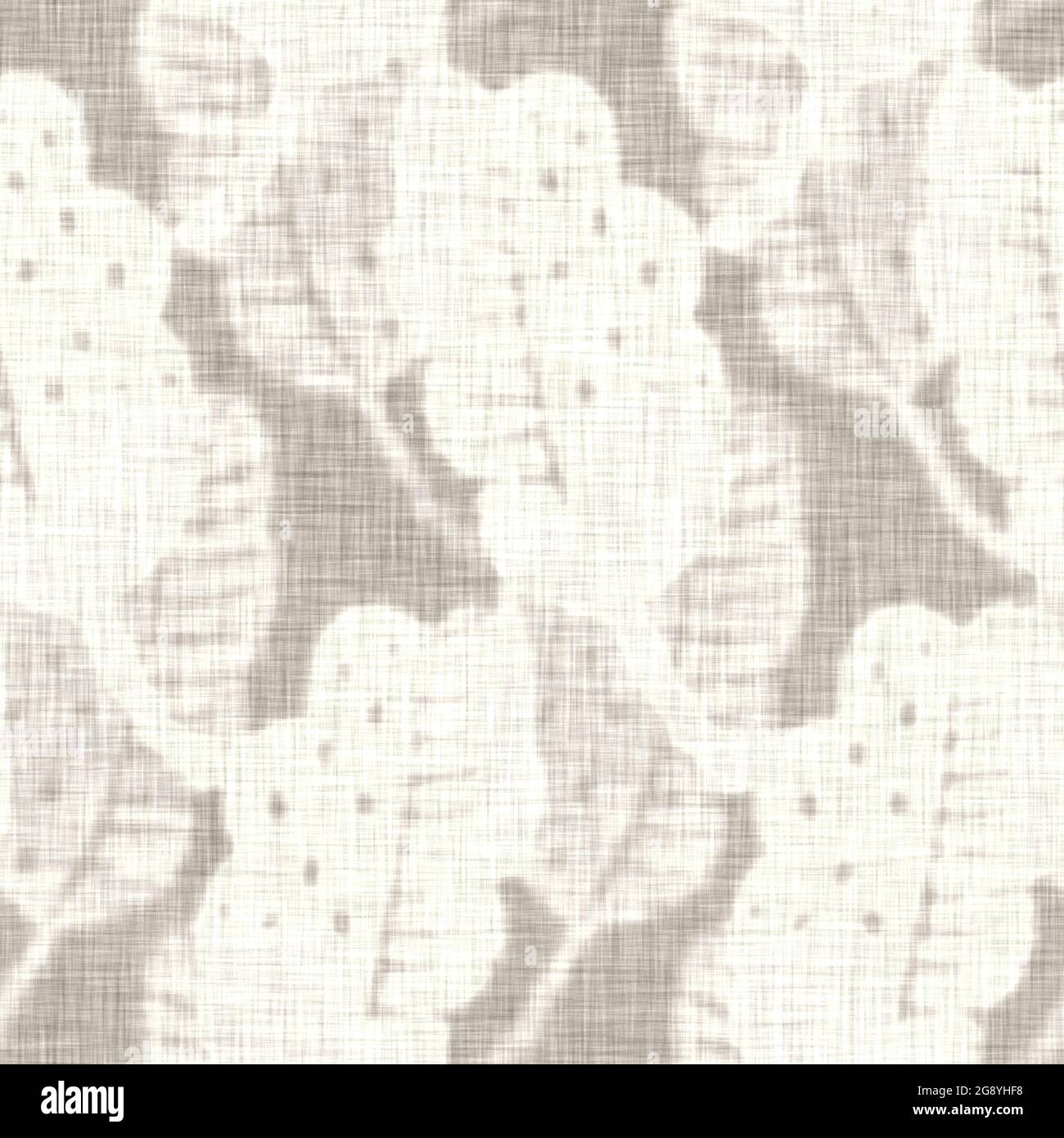 Hand drawn grey flower motif linen texture. Whimsical garden seamless ...