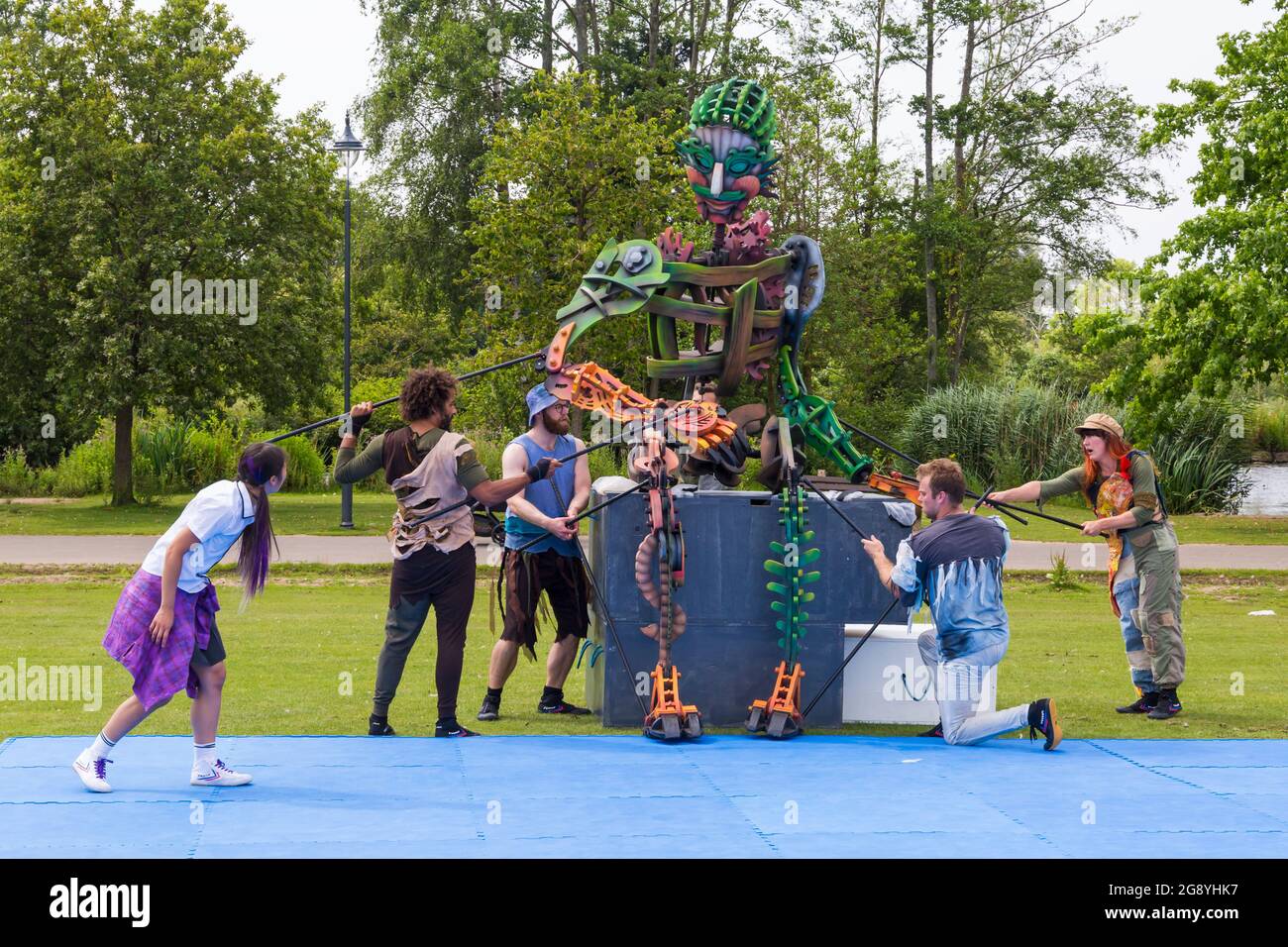 Poole, Dorset, UK. 23rd July, 2021. EKO the sea giant is a 4 metre tall ...
