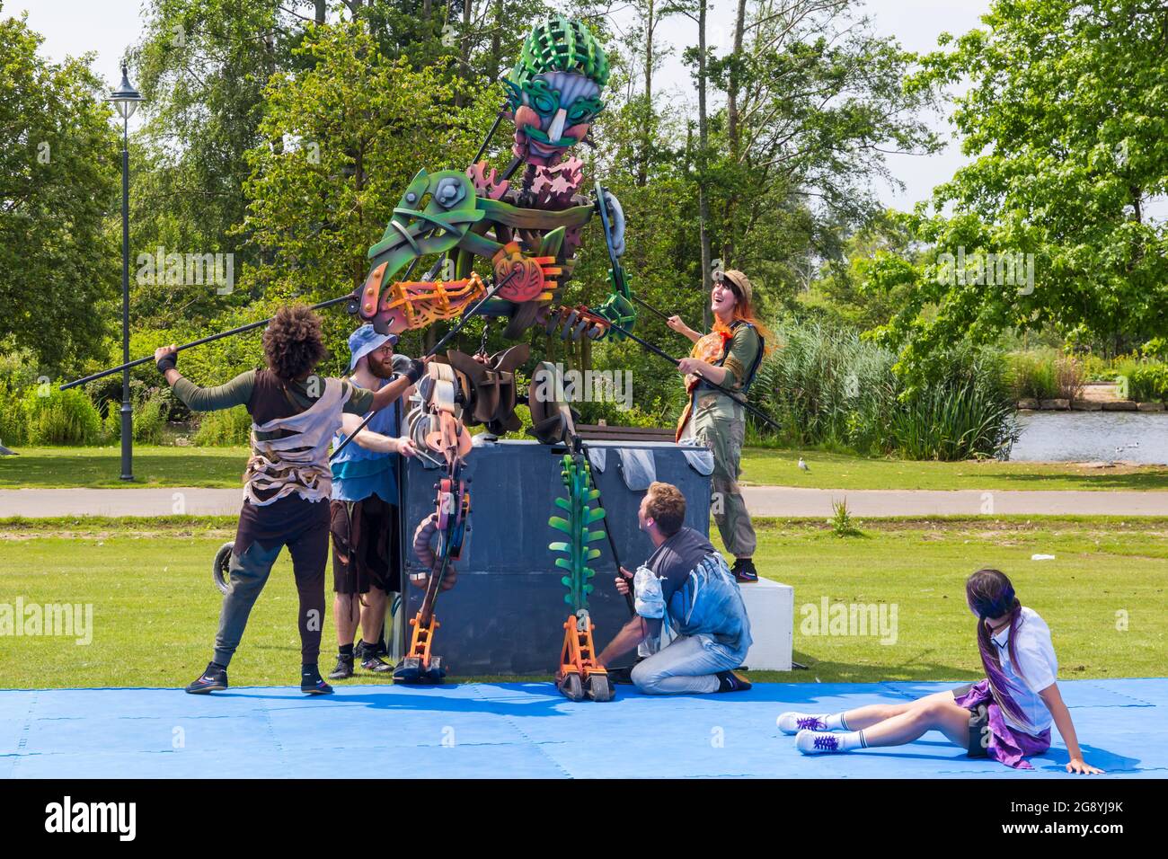 Poole, Dorset, UK. 23rd July, 2021. EKO the sea giant is a 4 metre tall ...