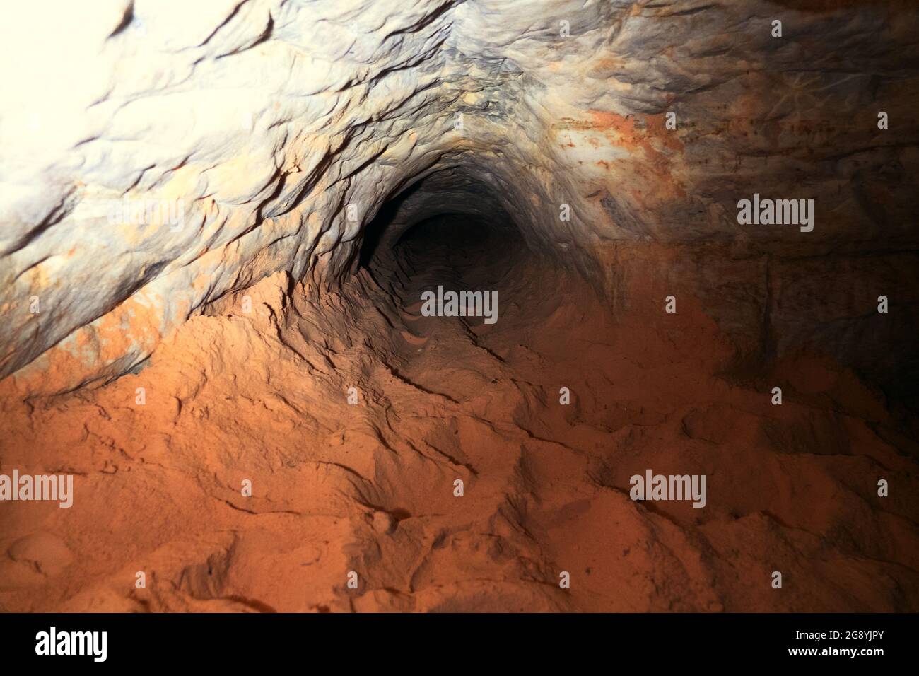 artificial cave under earth journey. wild cave, forgotten passages deep ...