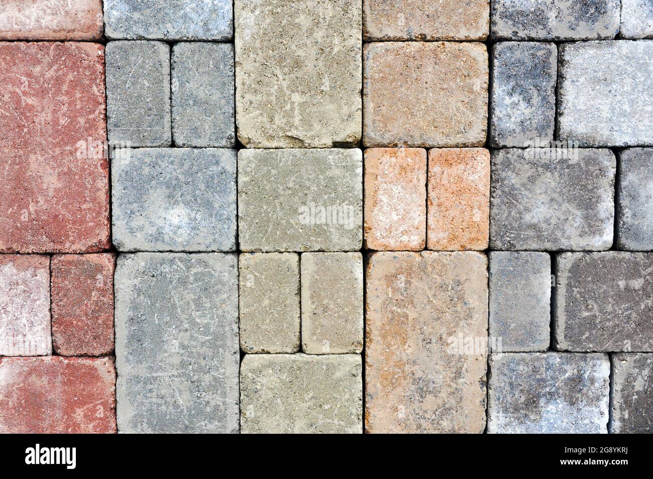 Tumbled pavers, a construction material used in the landscape industry ...