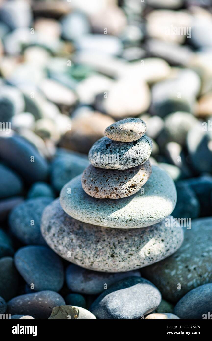 Beach sea stones as a natural textured background Stock Photo - Alamy