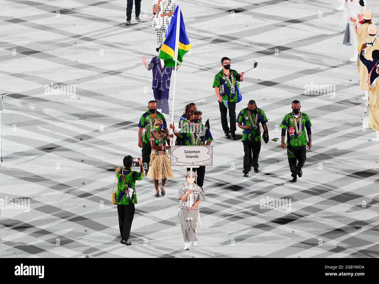 Tokyo, Japan. 23rd July, 2021. Olympic delegation of Solomon Islands ...