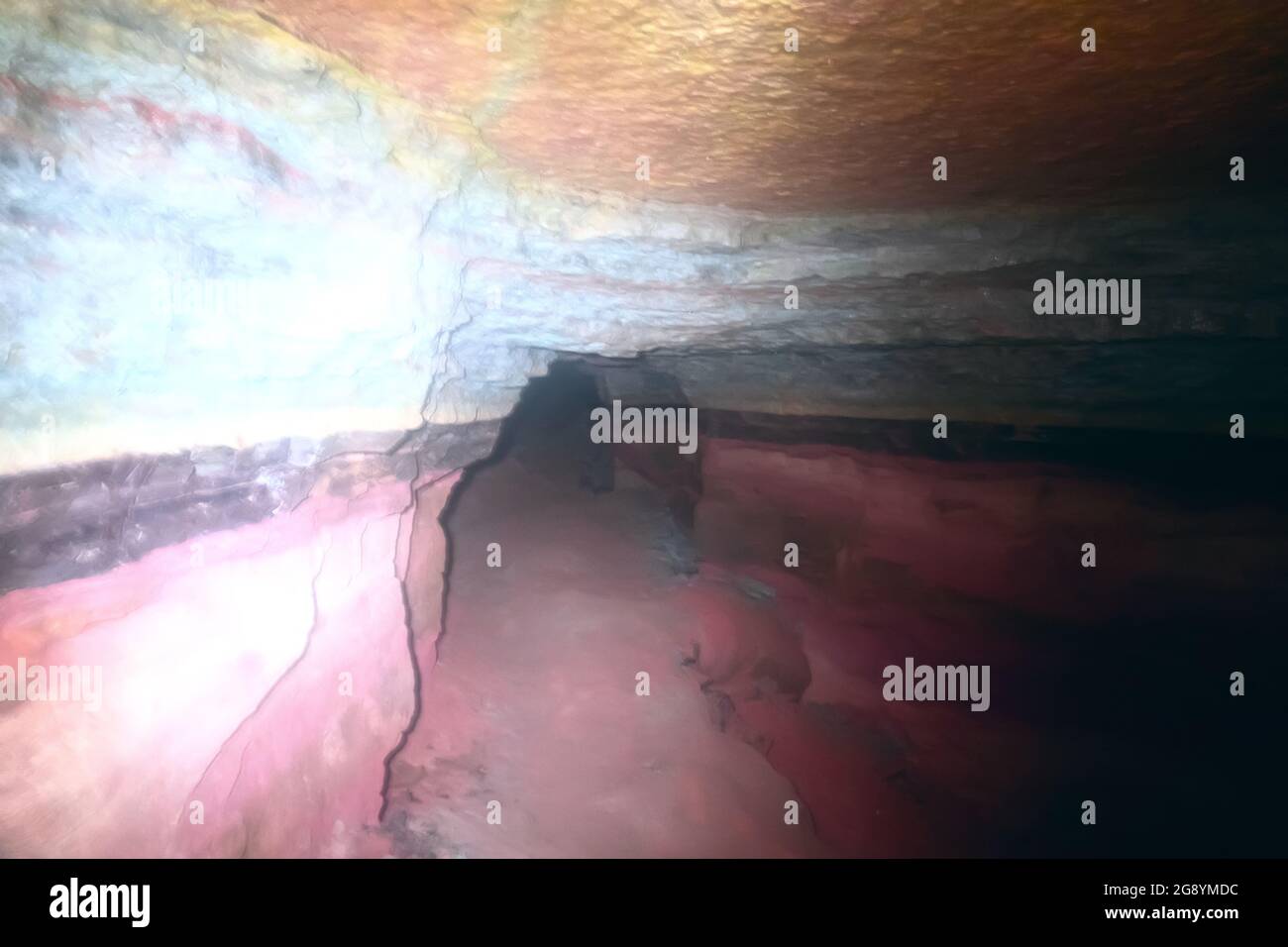 artificial cave under earth journey. wild cave, forgotten passages deep ...