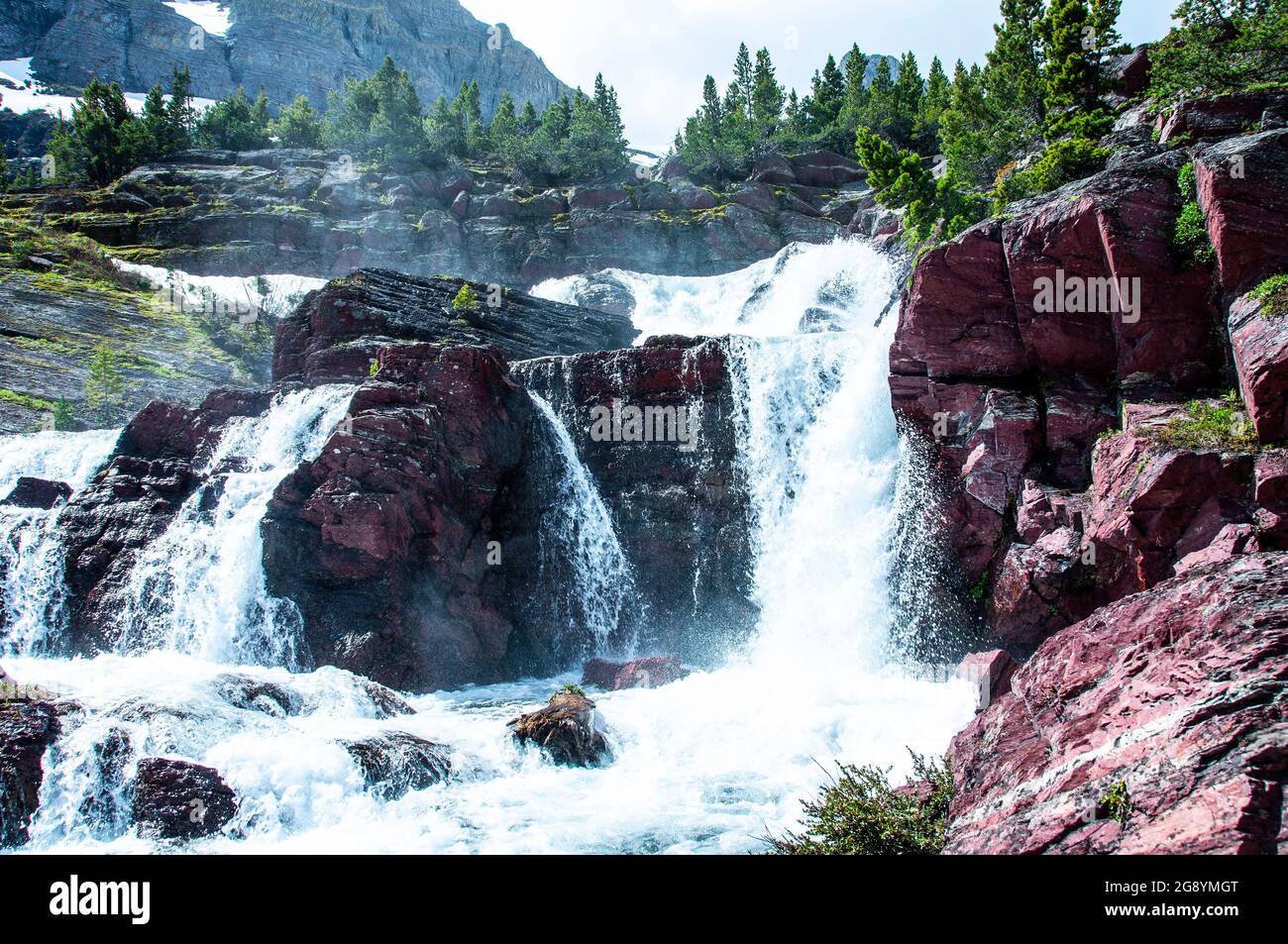 Red Rock Falls, Glacier National Park, Montana Stock Photo - Alamy