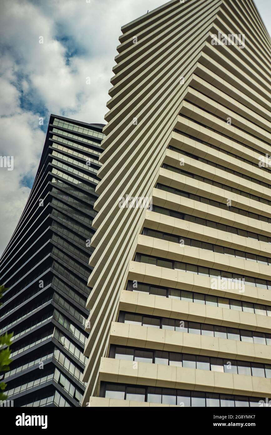 Famous spiral twins towers in Vake district in Tbilisi's downtown ...