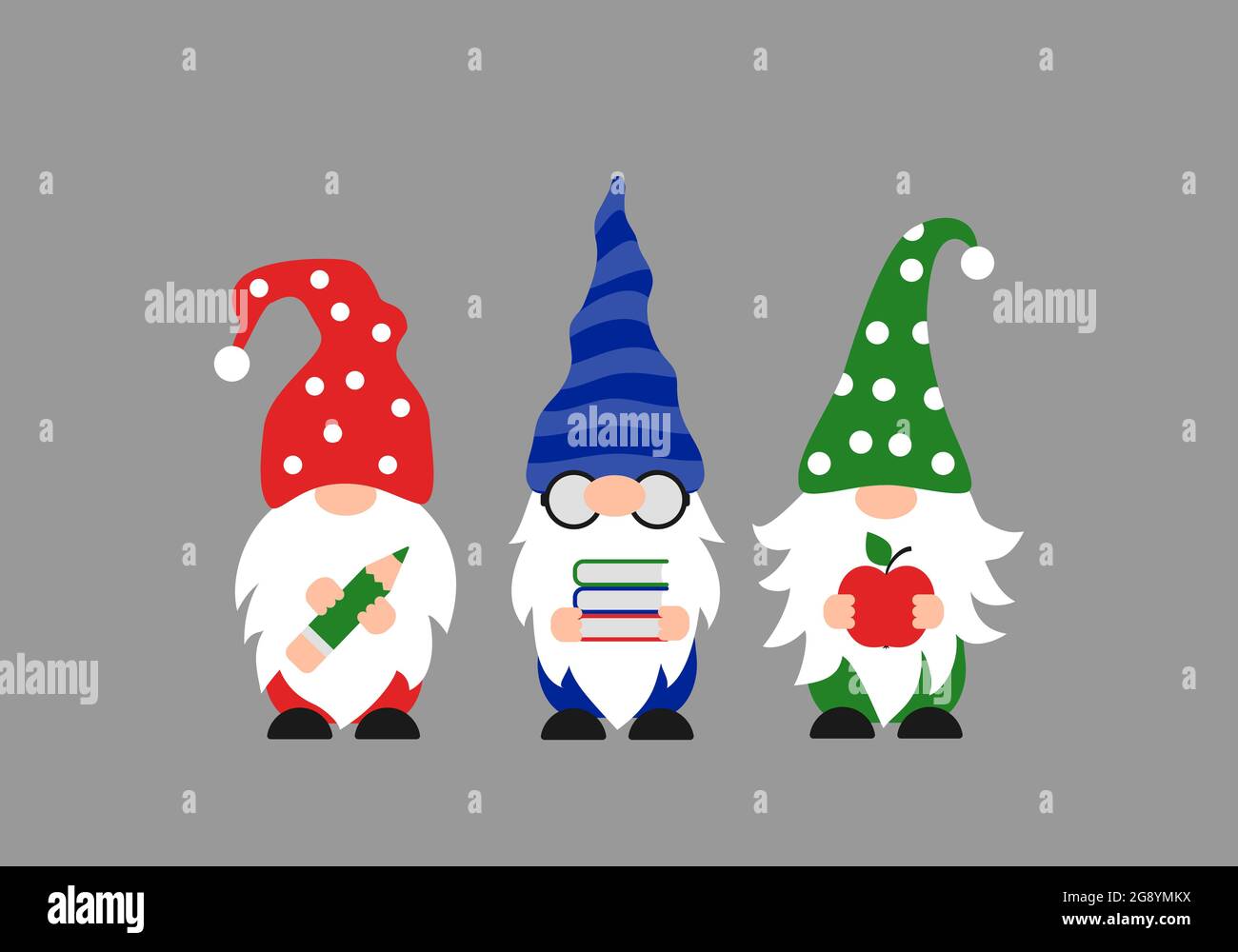 School gnomes wearing sunglasses. Cute cartoon characters at school ...