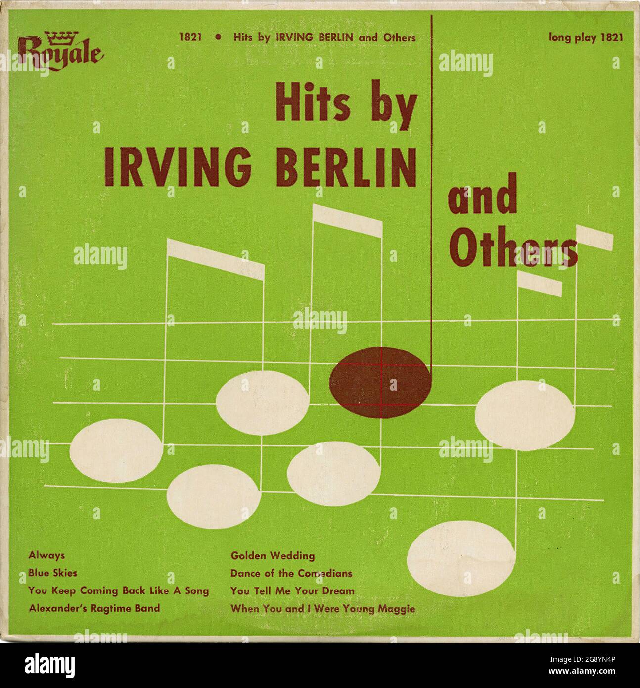 Hits by Irving Berlin and Others - Vintage Vinyl Record Cover Stock ...