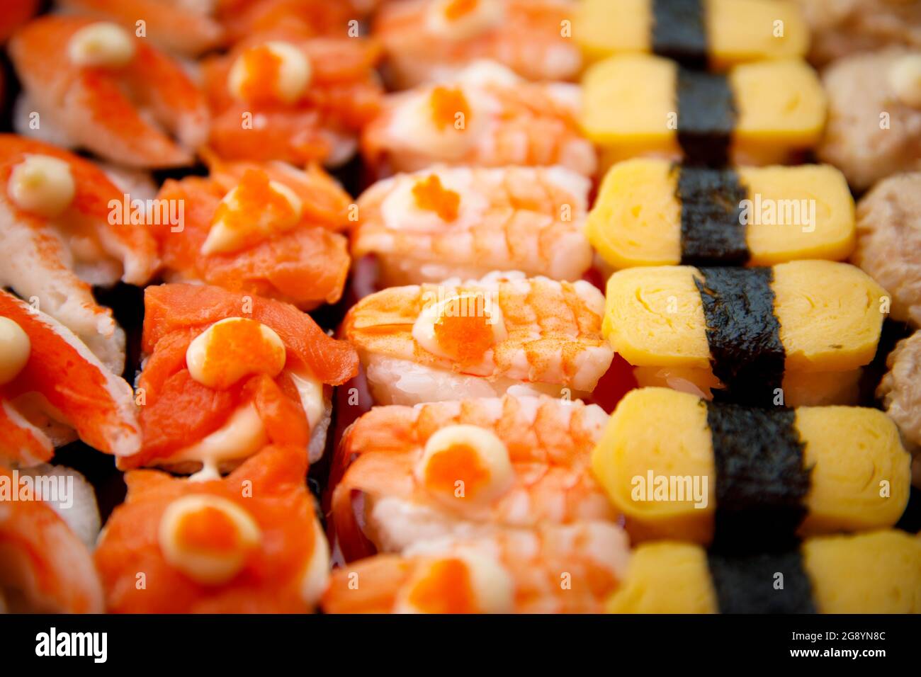 Set of Sushi, original style Japanese food, colorful and exquisite ...