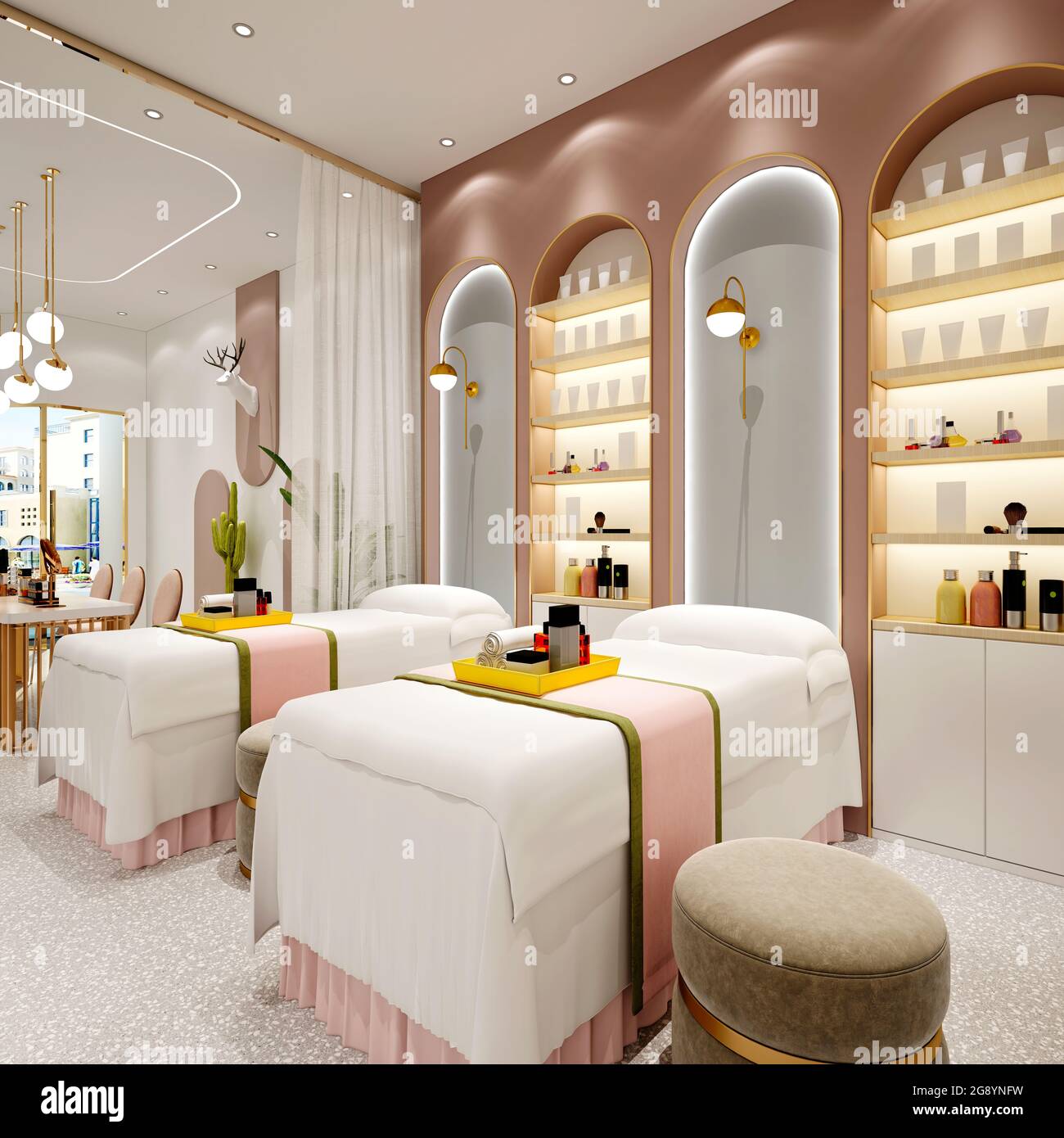 3d render of beauty massage and spa center Stock Photo - Alamy