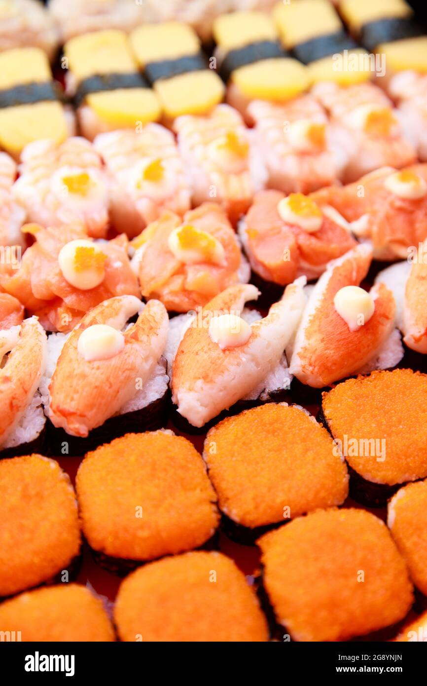 Set of Sushi, original style Japanese food, colorful and exquisite ...