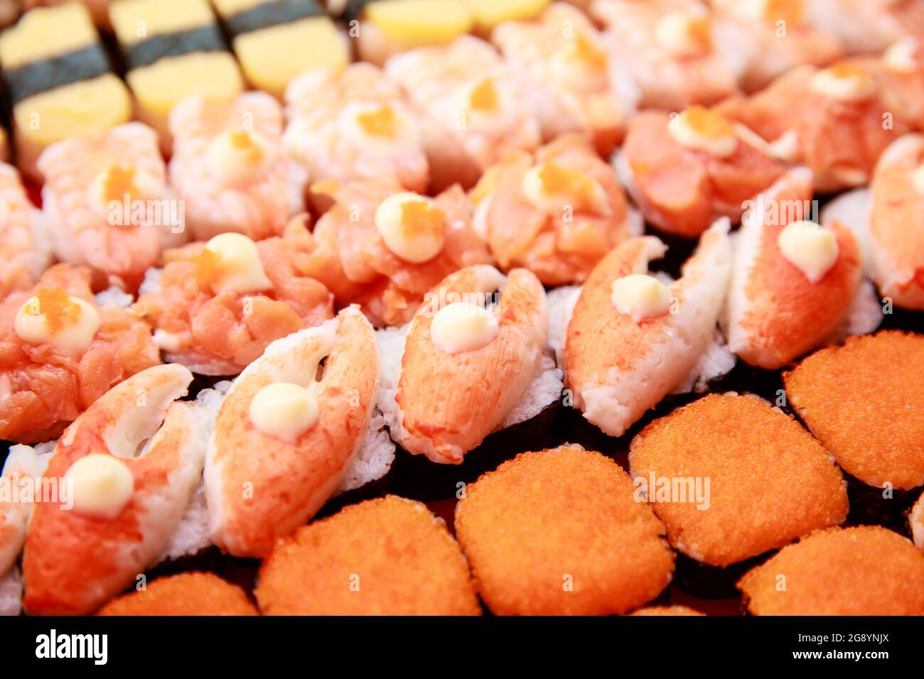 Set of Sushi, original style Japanese food, colorful and exquisite ...