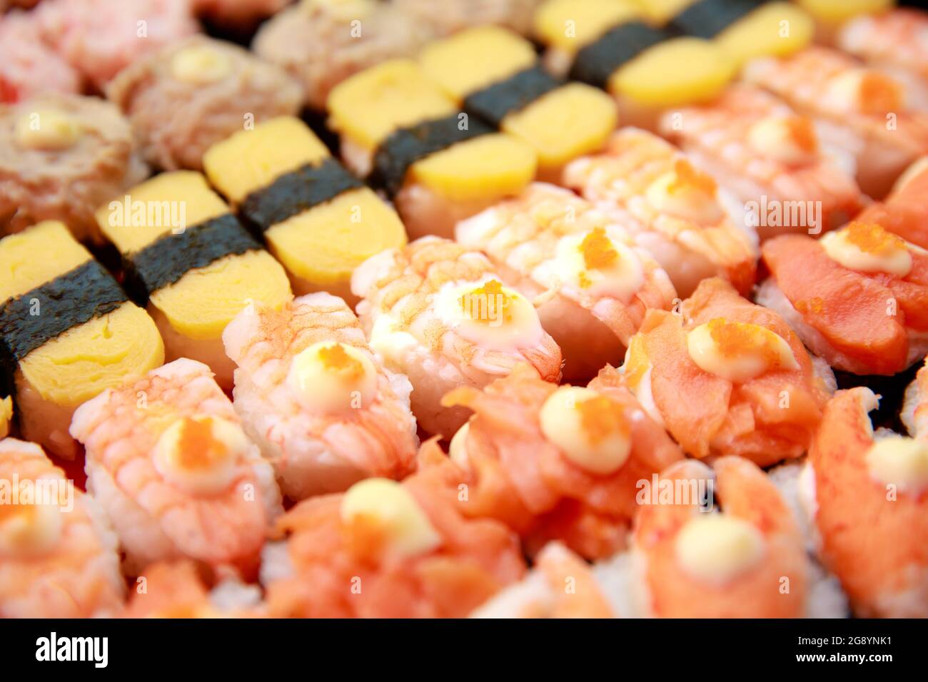 Set of Sushi, original style Japanese food, colorful and exquisite ...