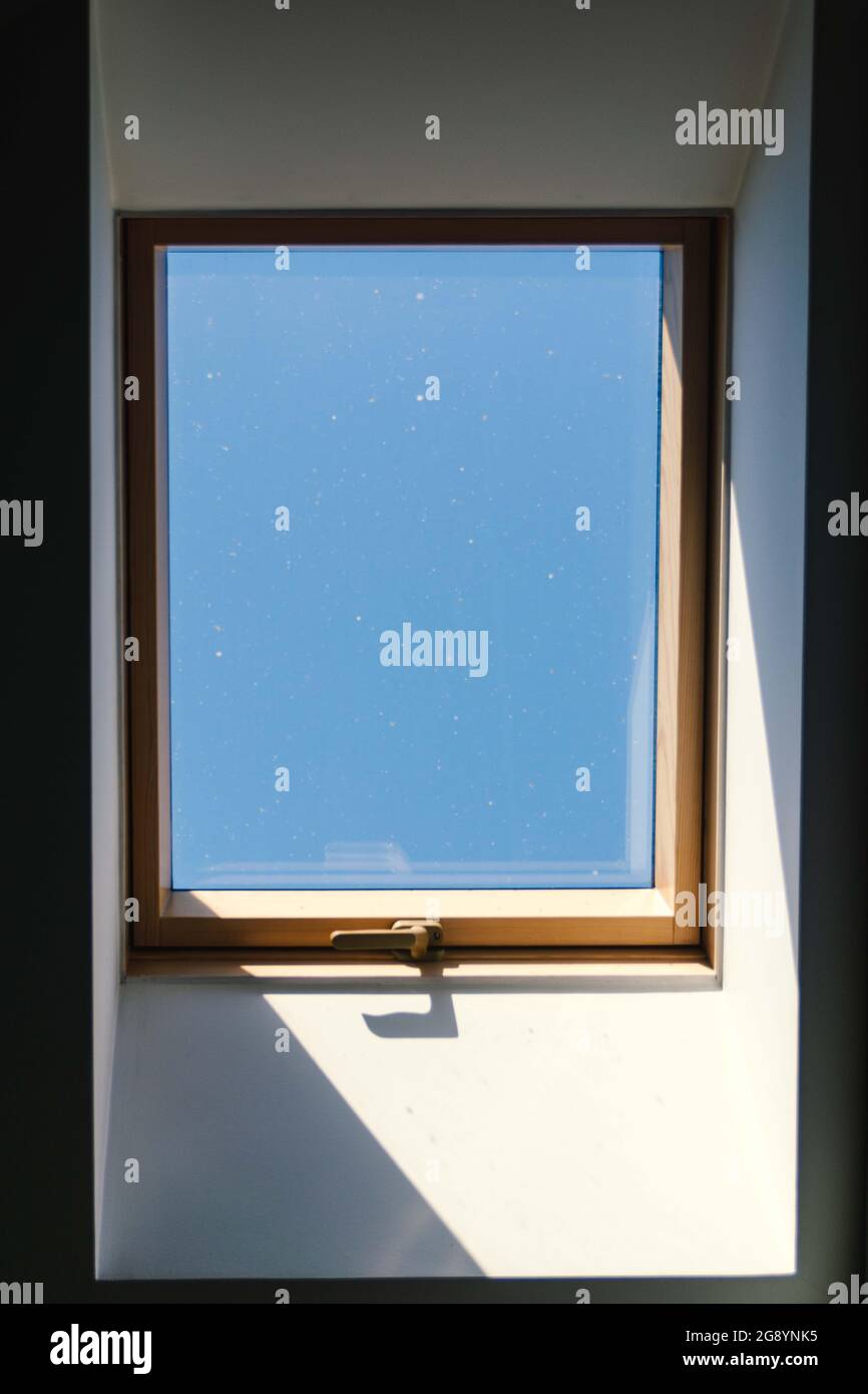 Closed roof windows and ceiling Stock Photo - Alamy