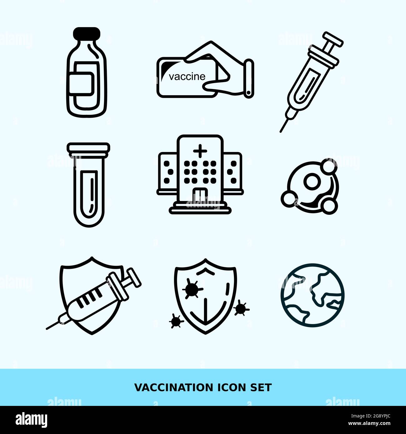 vaccine icon set vector only outline easy to change color one icon has ...