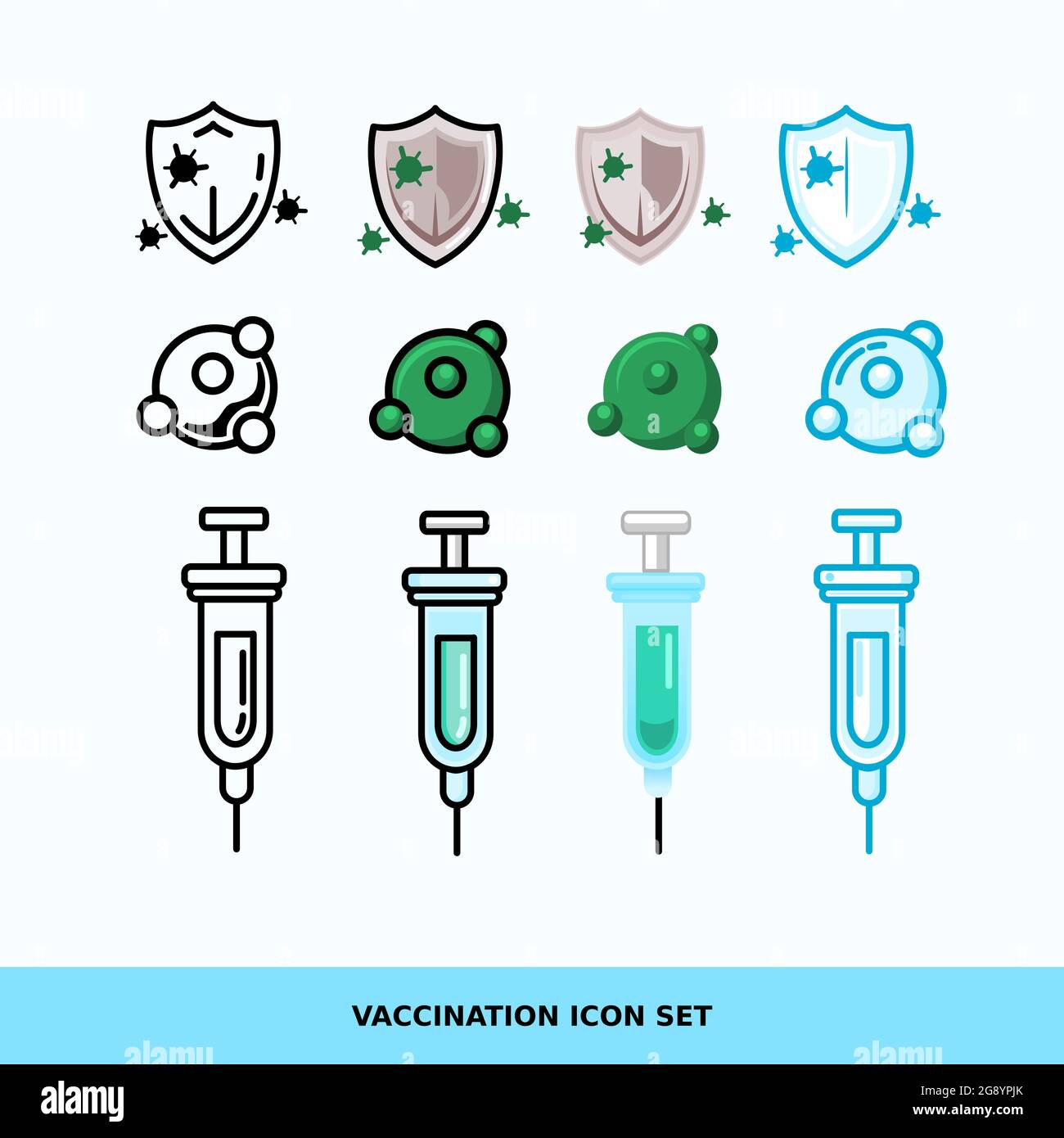 vaccine icon set vector with different design, EPS presents icons that ...