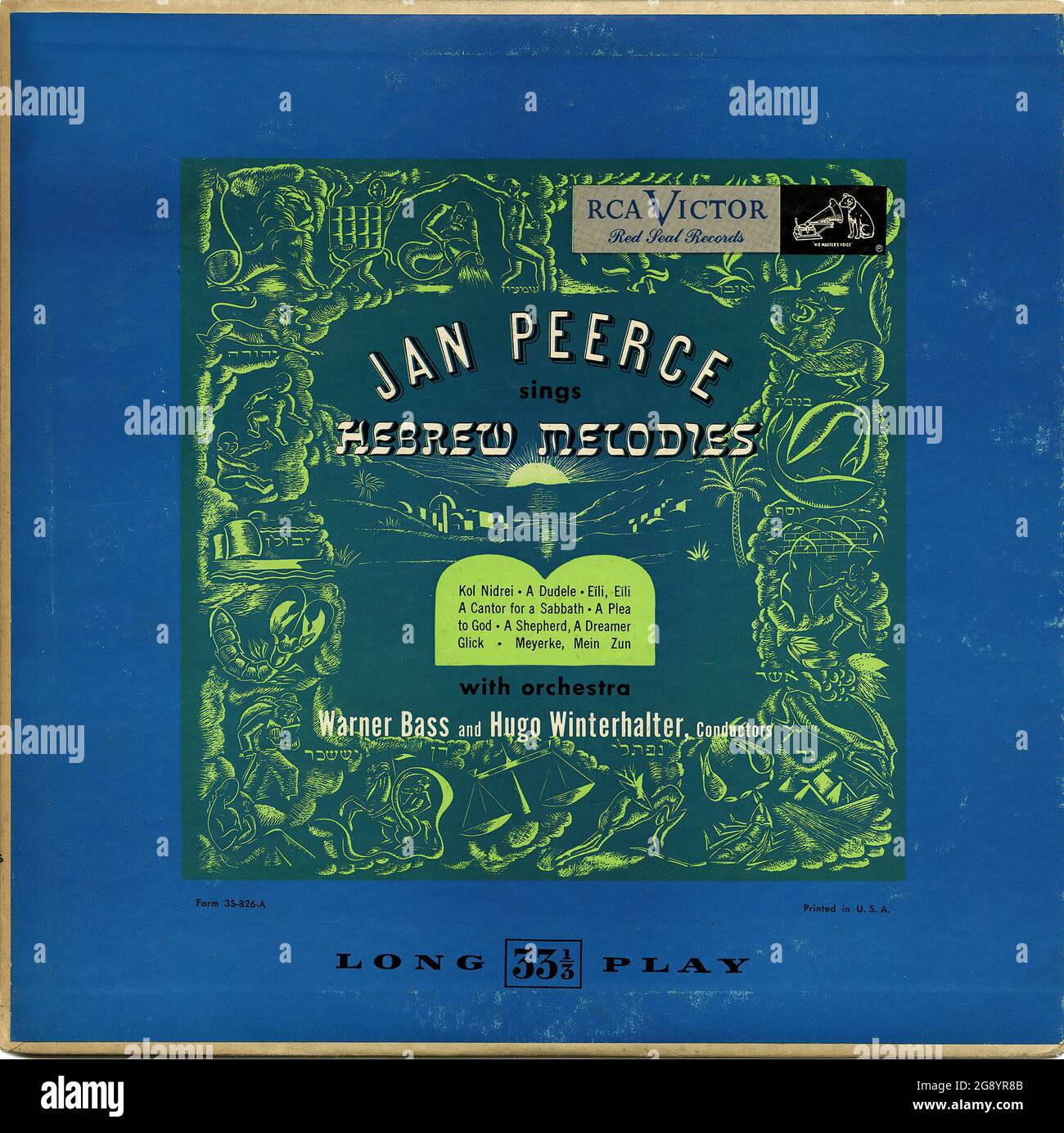 Jan Pierce Sings Hebrew Melodies - Vintage Vinyl Record Cover Stock ...