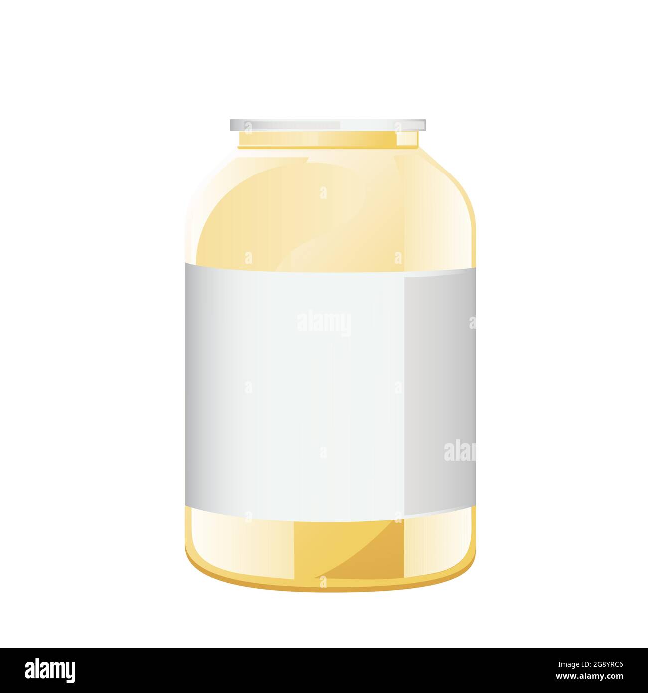 Mayonnaise in glass bottle. Jar with white sauce. Condiment container ...