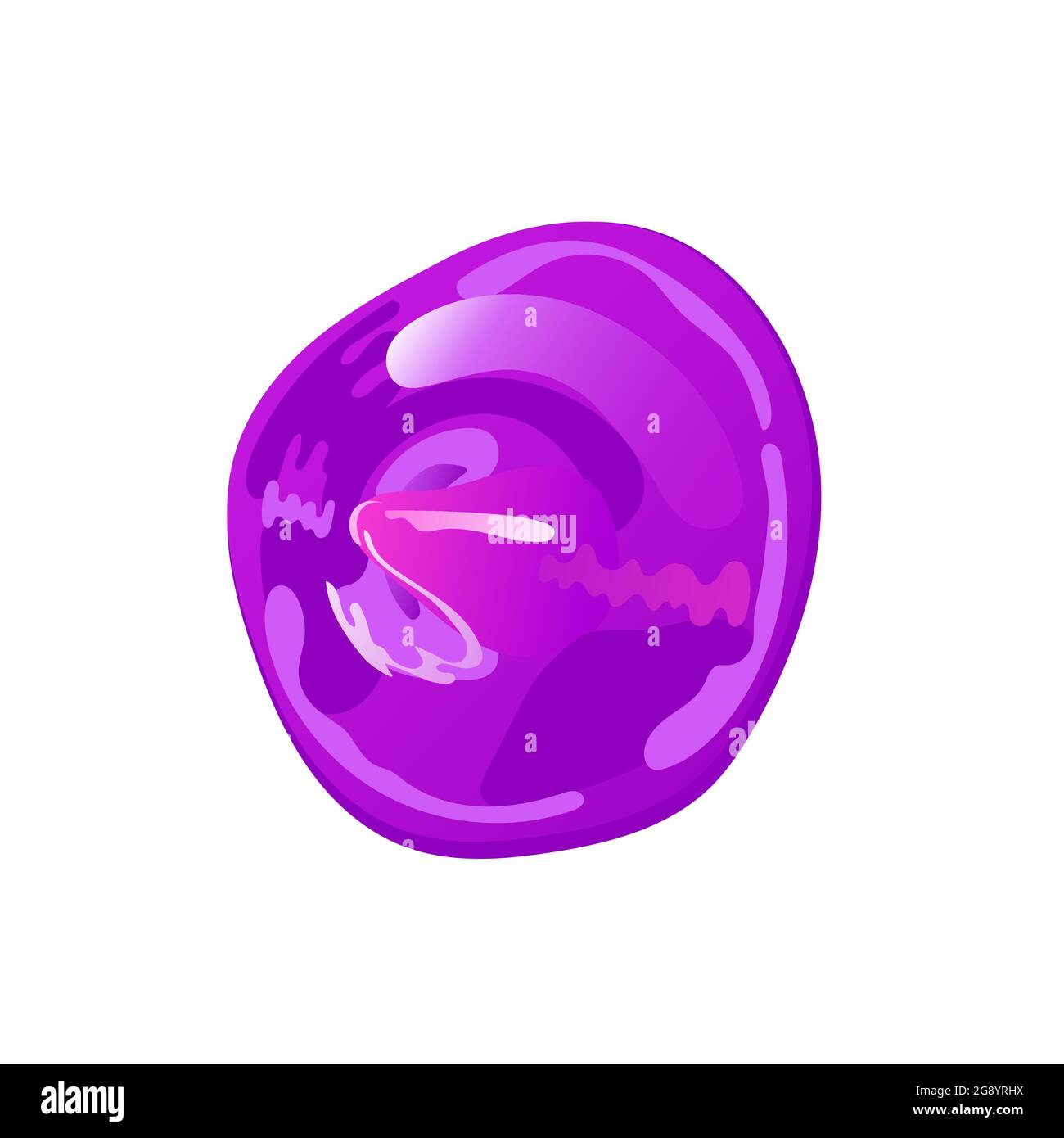 Purple slime stain, splash or blob. Pink jelly in cartoon flat style ...