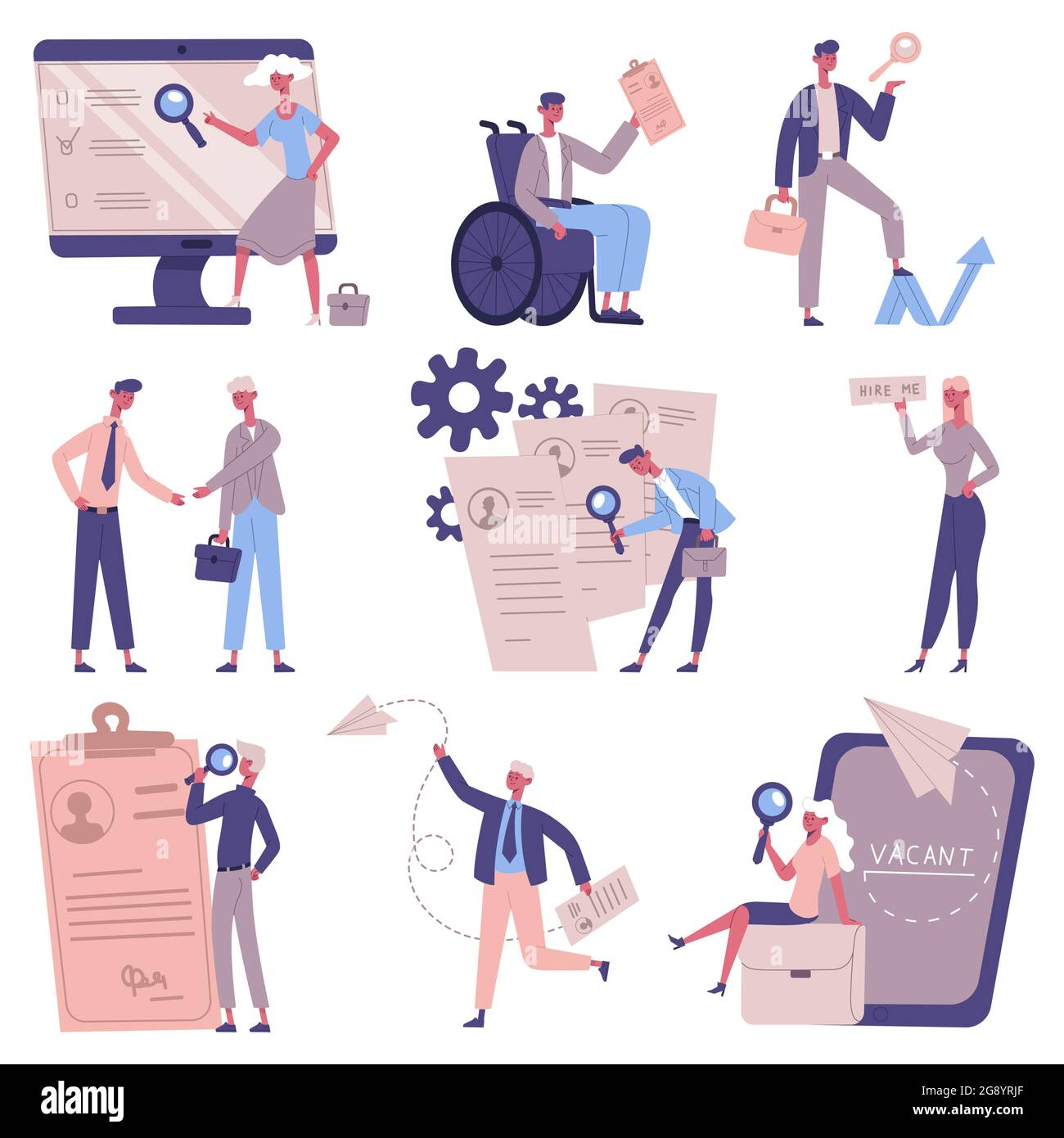 Employee hiring. Staff recruitment, vacancy candidates, human resources ...