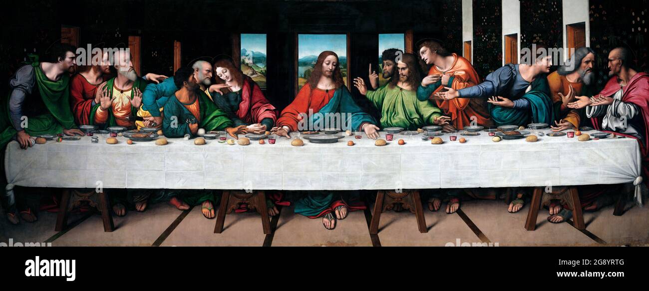 The Last Supper by Giampietrino, Giovanni Antonio Boltraffio, oil on canvas, c.1515-20. The ...