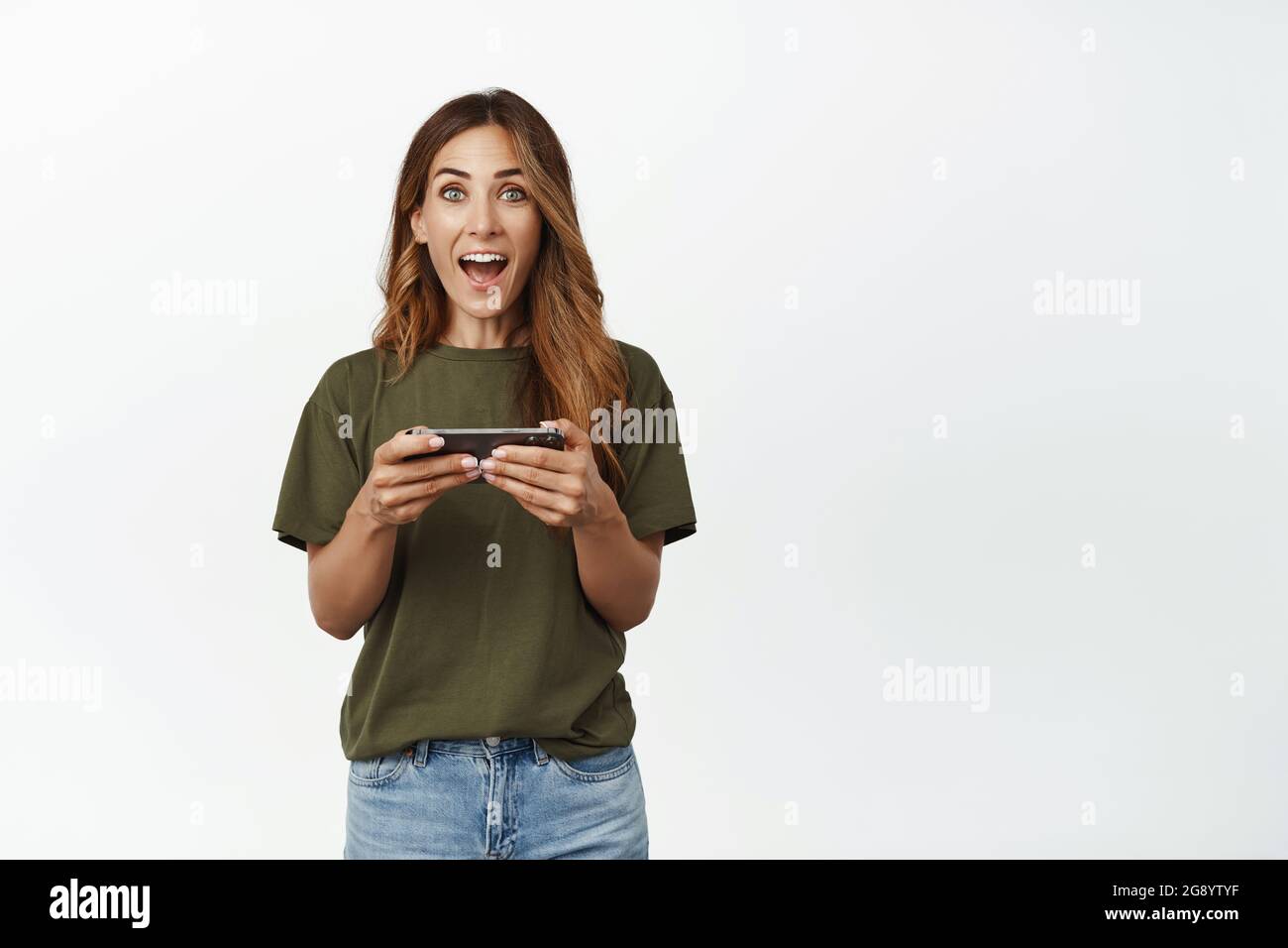 Cute super excited young hi-res stock photography and images - Alamy