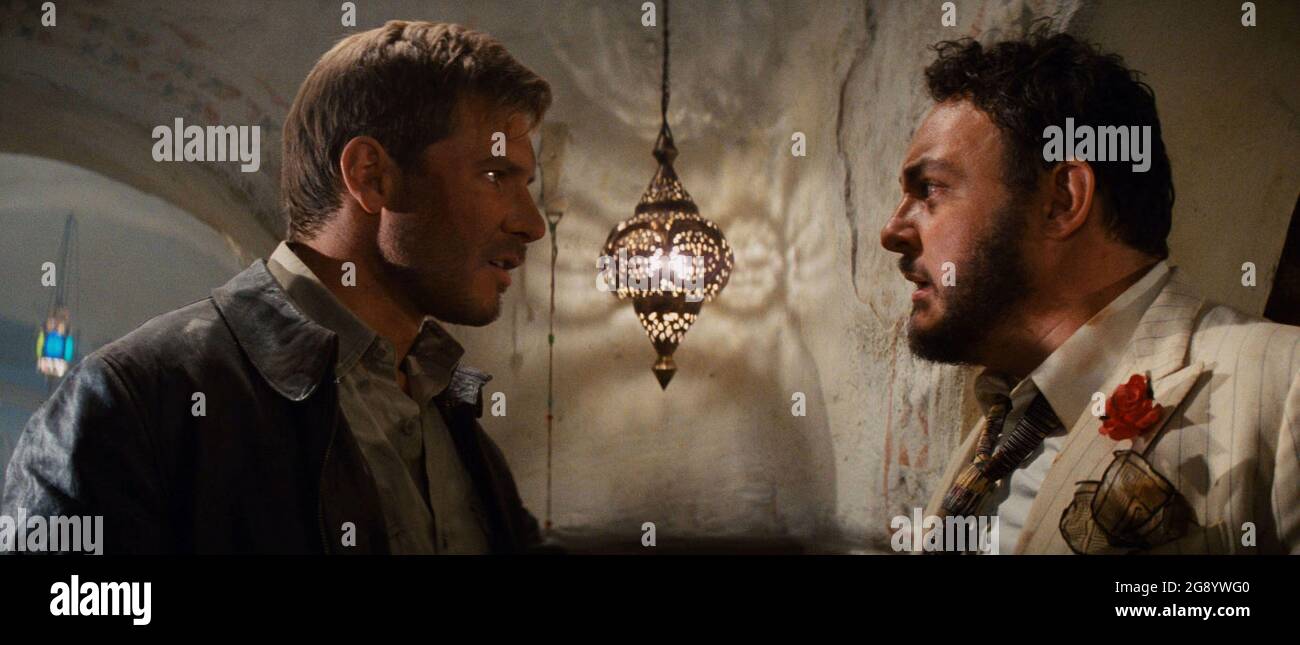 Los Angeles.CA.USA. Harrison Ford as Indiana Jones and John Rhys-Davies ...