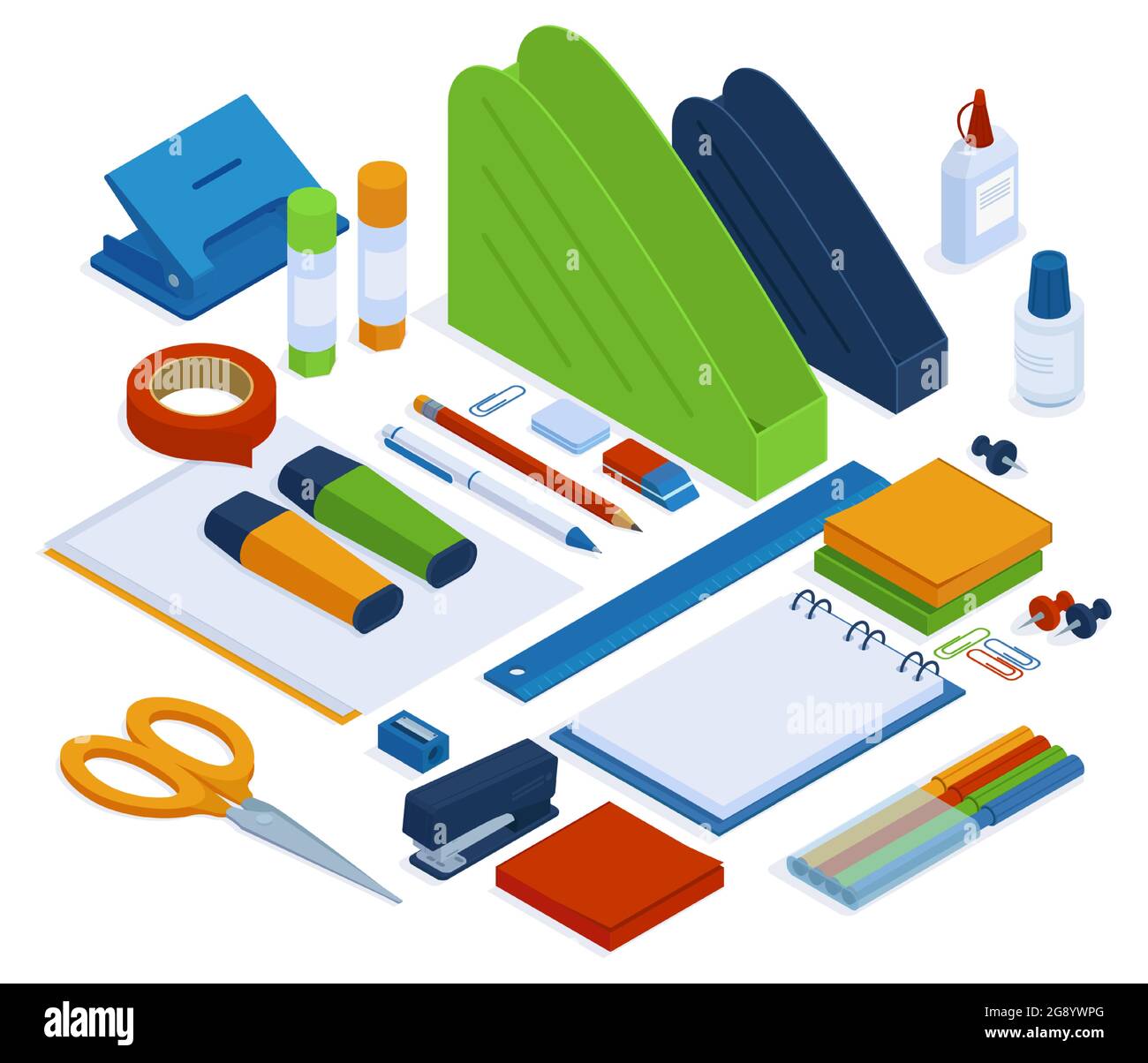 Notepad scissors pencil sharpener Stock Vector Images - Alamy