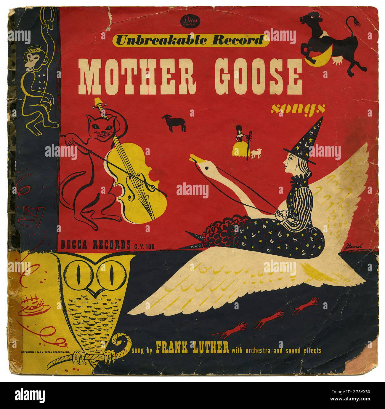Mother Goose Songs - Vintage Vinyl Record Cover Stock Photo - Alamy