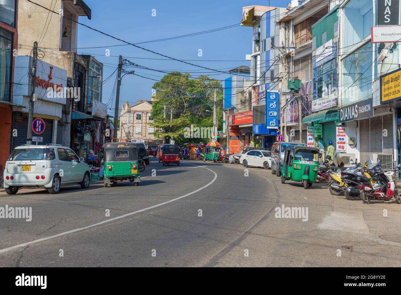 NEGOMBO, SRI LANKA - FEBRUARY 03, 2020: On the city street of modern ...
