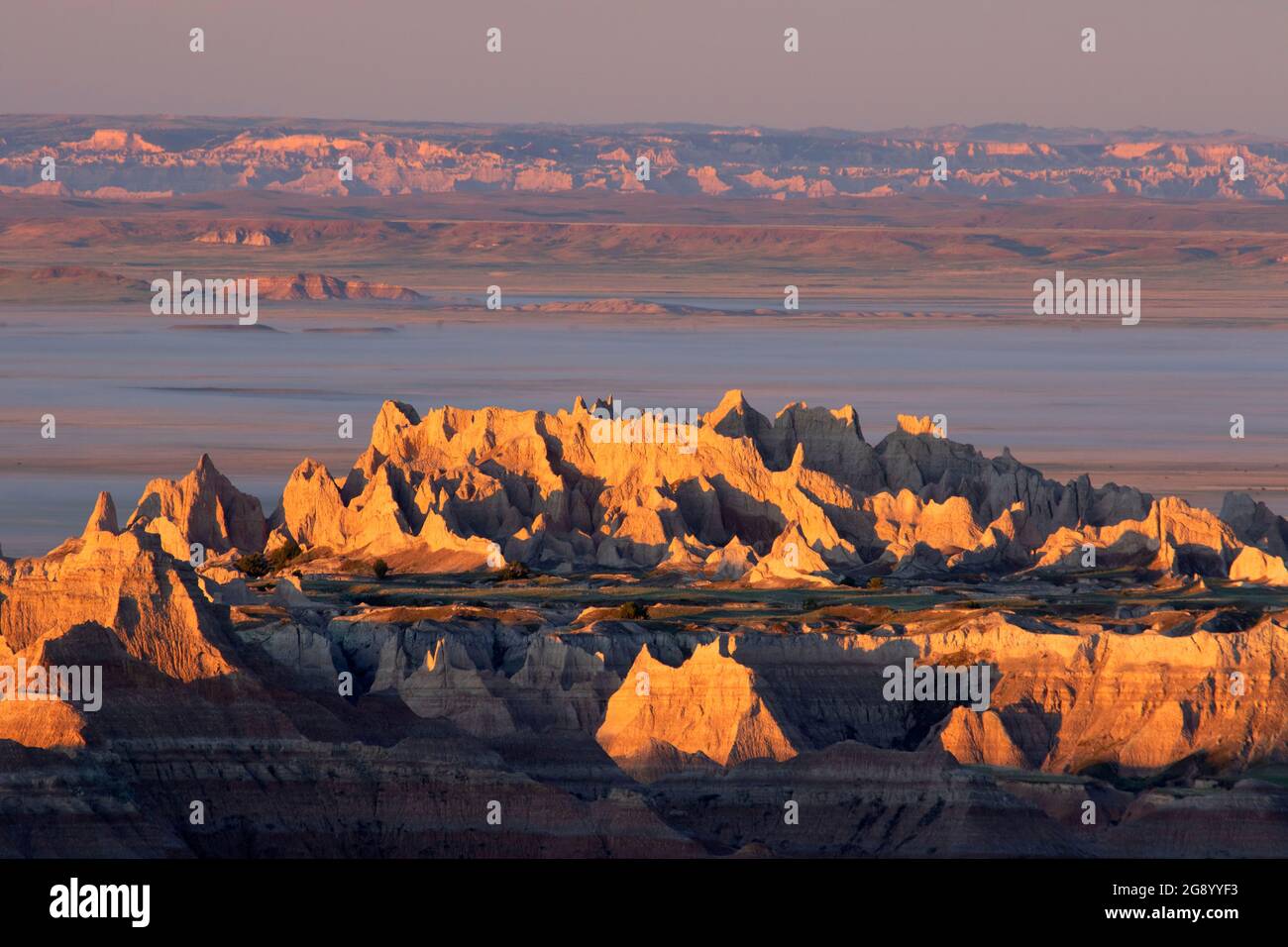 Badlands from Pinnacles Overlook, Badlands National Park, South Dakota ...