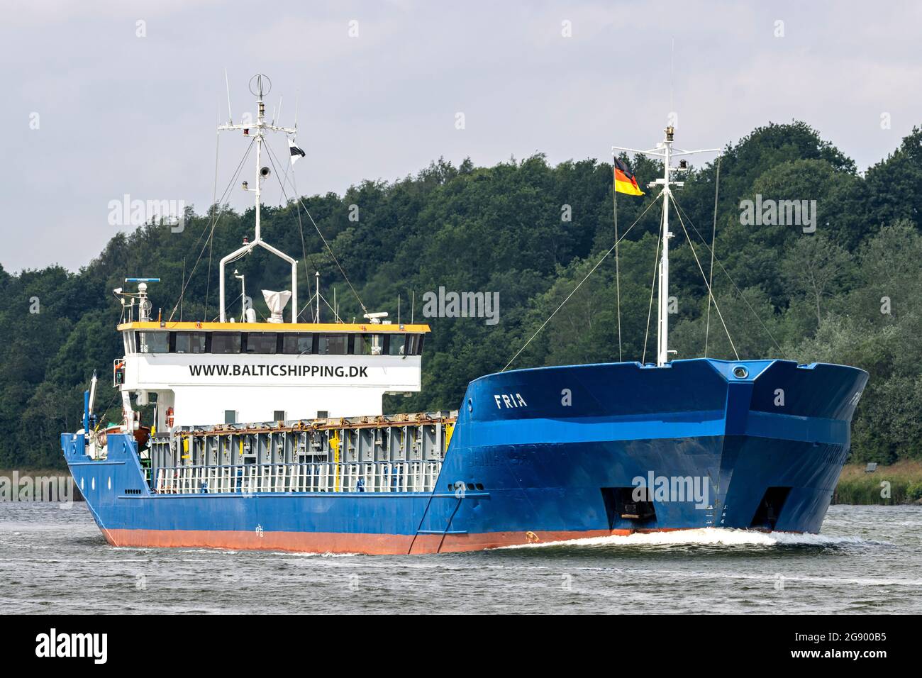 Baltic Shipping general cargo vessel FRIA in the Kiel Canal Stock Photo ...