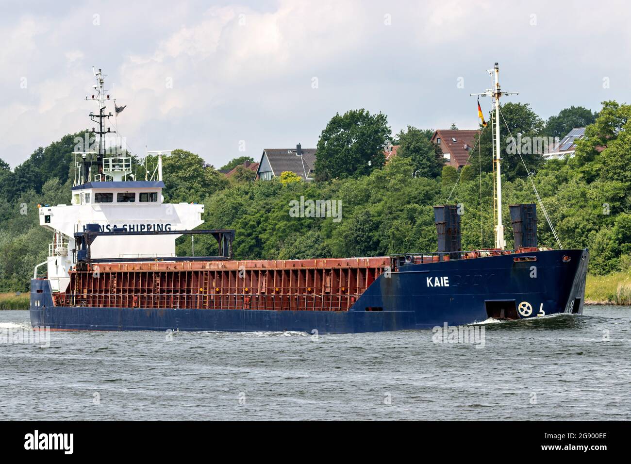 Hansa Shipping general cargo vessel KAIE in the Kiel Canal Stock Photo ...