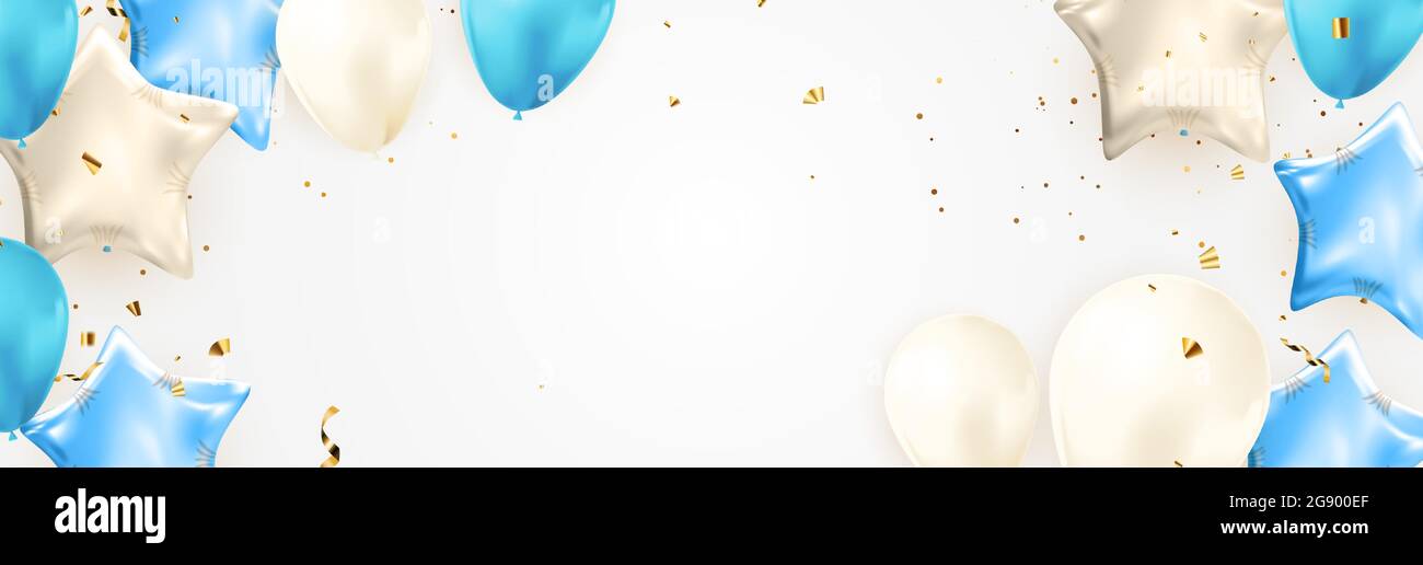 Congratulations banner design with Confetti, Balloons and Glossy ...