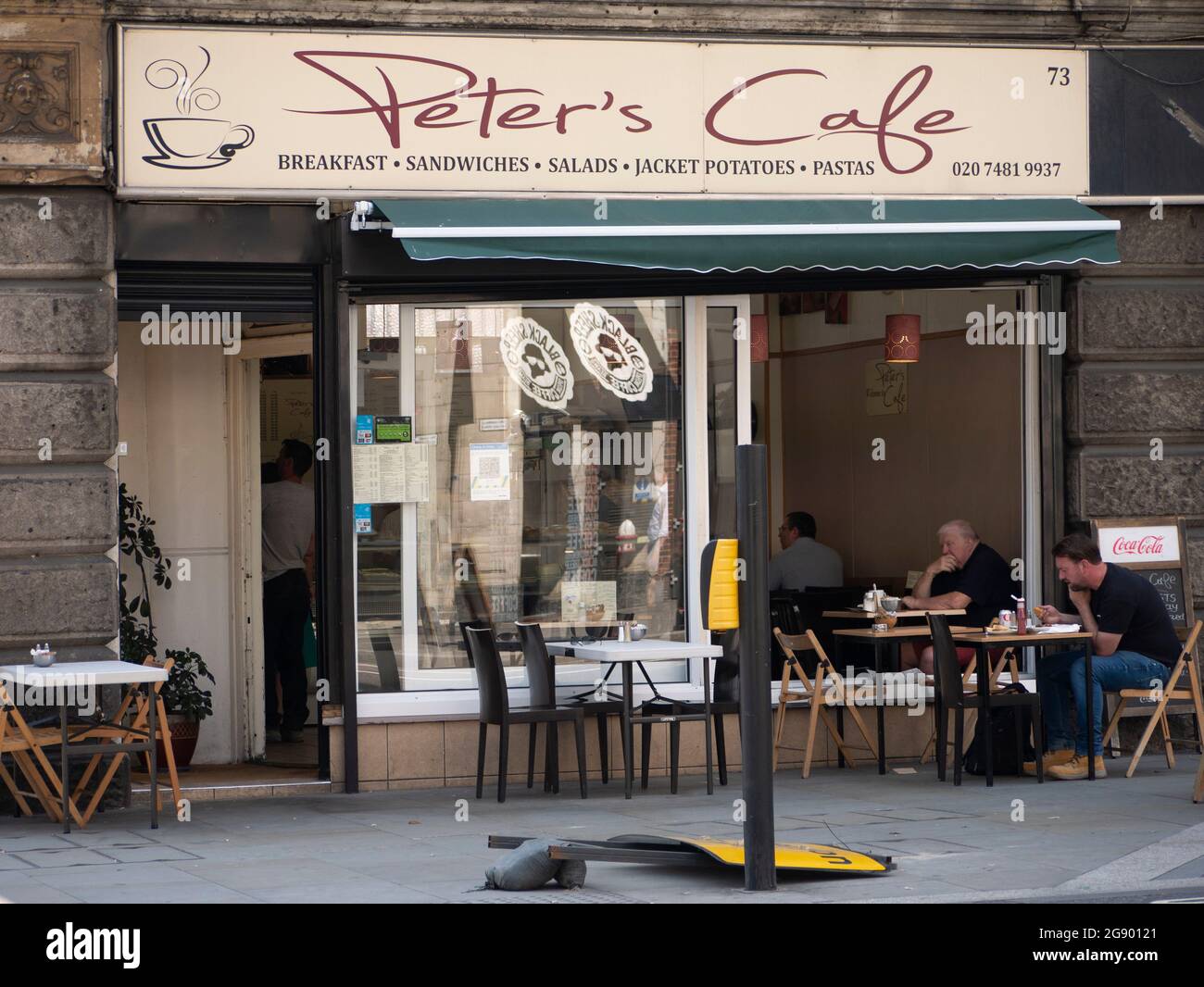 Peter's cafe, independent cafe in Aldgate London Stock Photo - Alamy