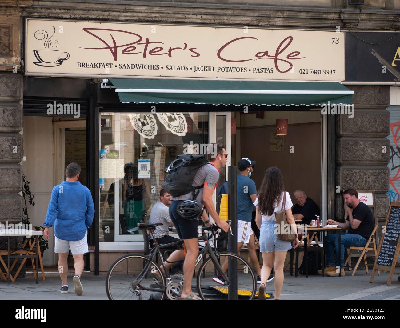 Peter's cafe, independent cafe in Aldgate London Stock Photo - Alamy