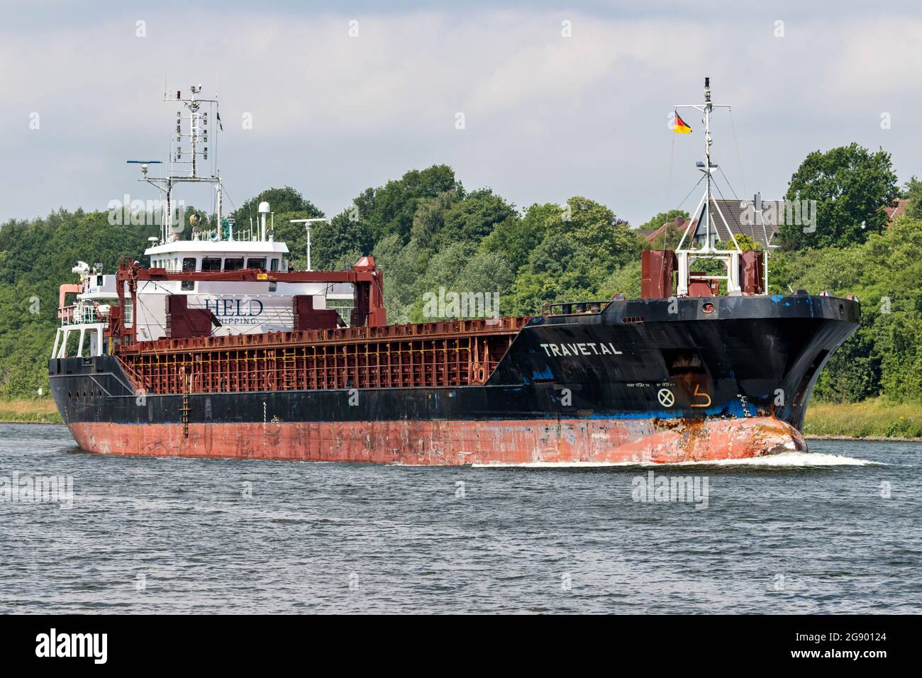 general cargo vessel TRAVETAL in the Kiel Canal Stock Photo - Alamy