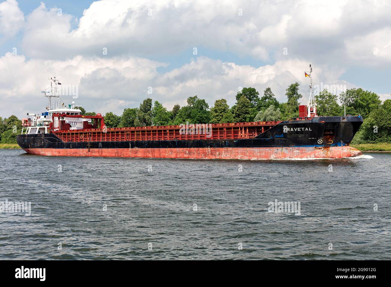 general cargo vessel TRAVETAL in the Kiel Canal Stock Photo - Alamy