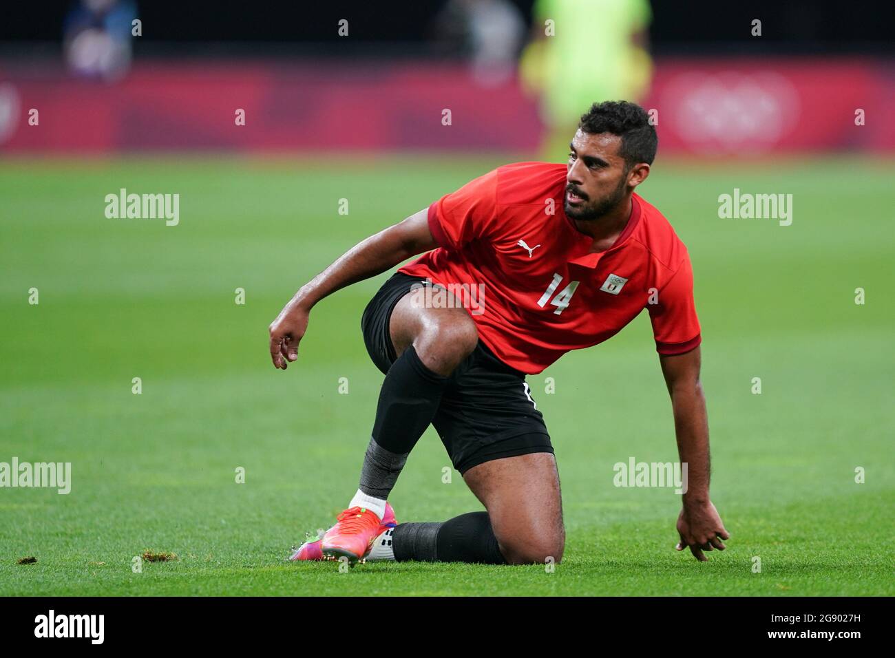 Sapporo, Japan. 22nd July, 2021. Ahmed Rayan (14 Egypt) on the ground during the Men's Olympic ...
