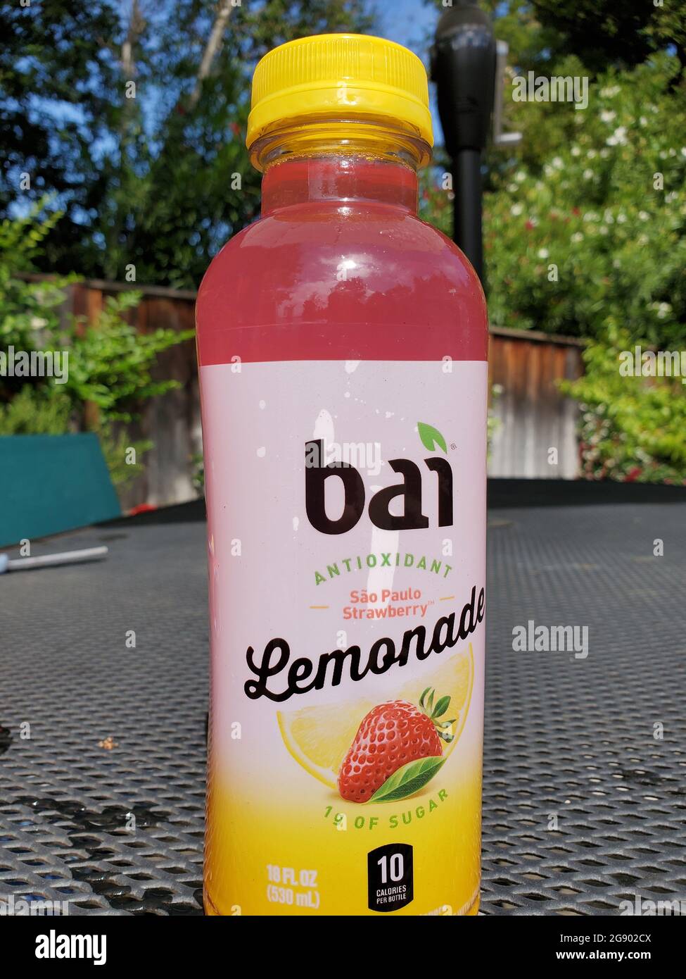 Close-up of bottle of Bai antioxidant lemonade, Lafayette, California ...