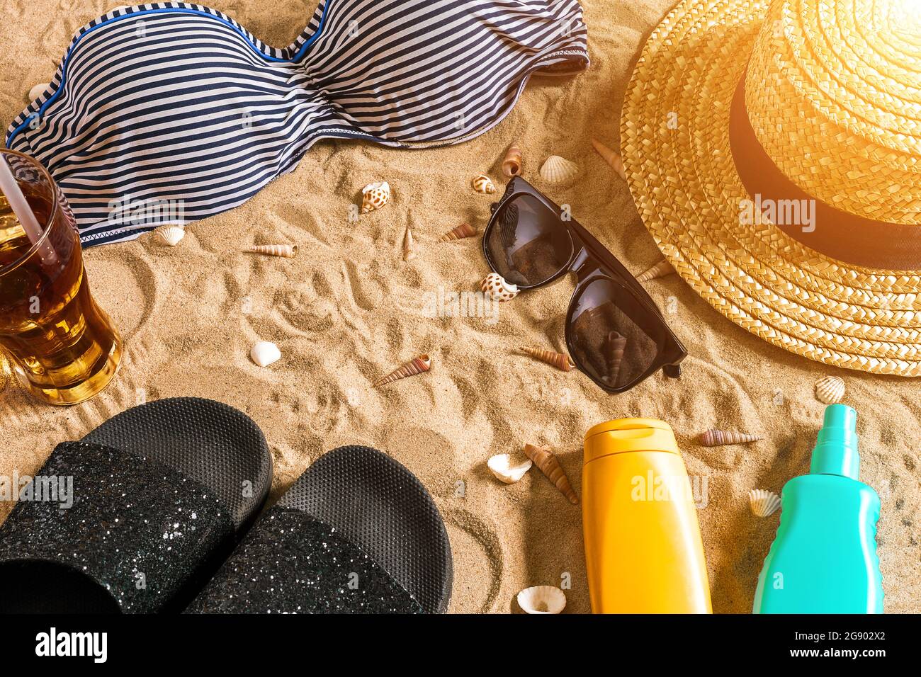 Summer bikini and accessories stylish beach set, Beach bikini summer ...