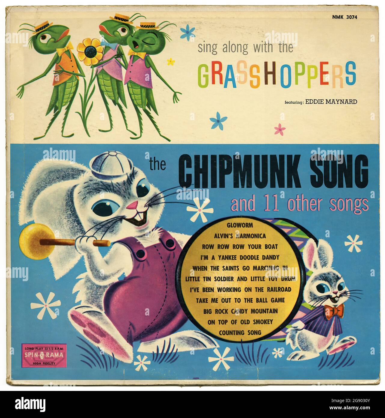 Sing Along With The Grasshoppers - Vintage Vinyl Record Cover Stock ...
