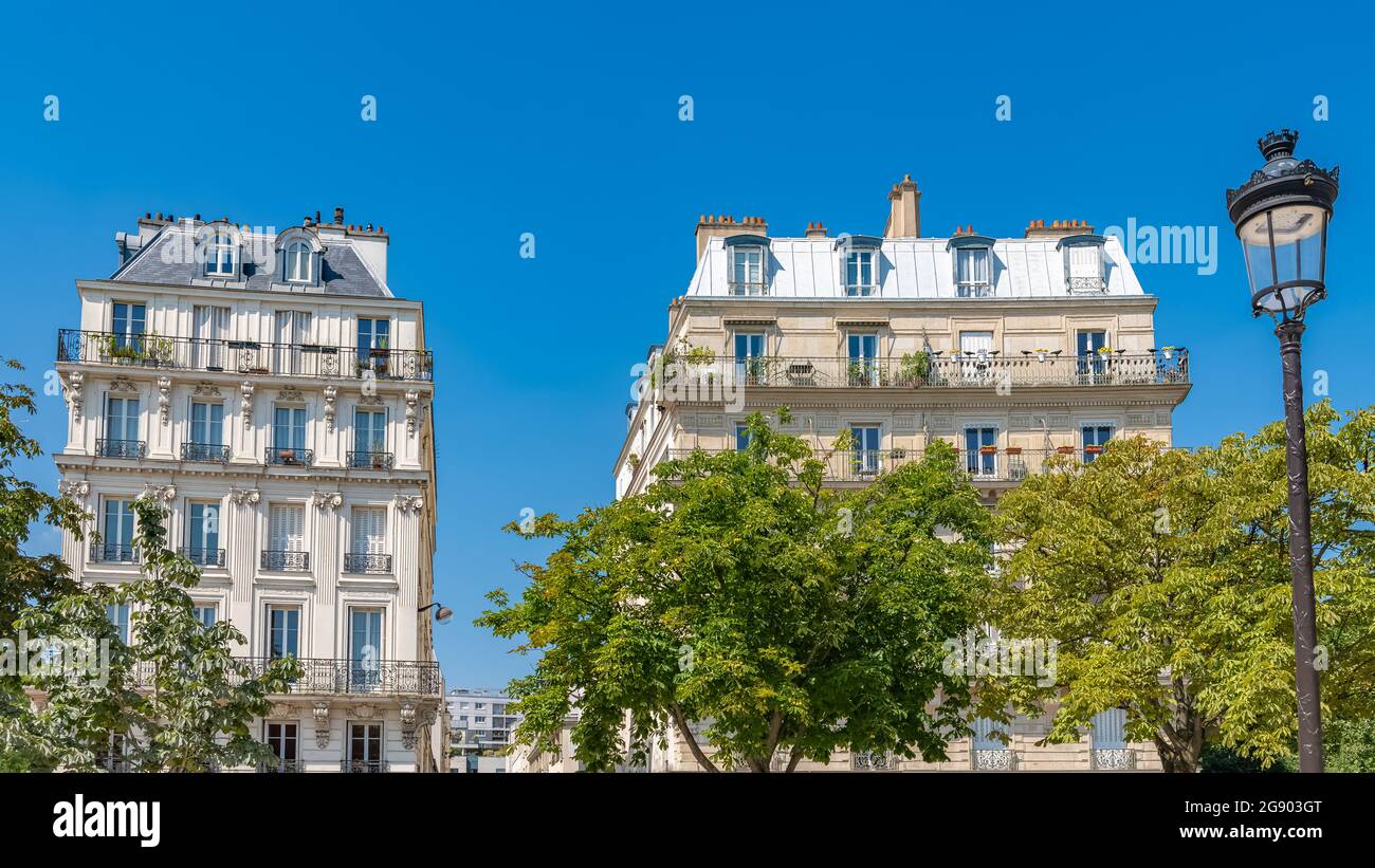 Paris, beautiful buildings, place de la Nation in the 11e district ...