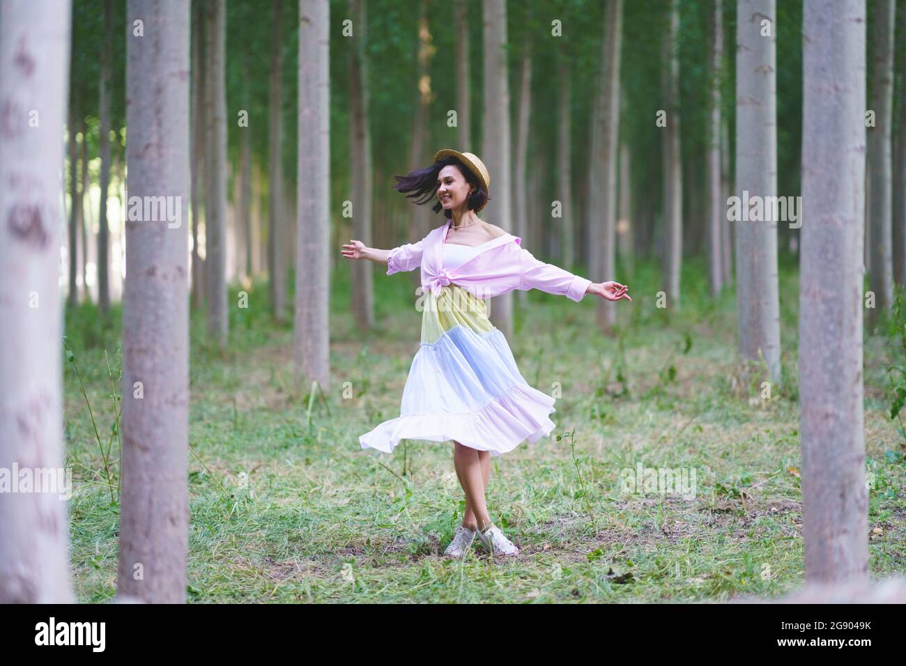 Dancing woman in forest hi-res stock photography and images - Alamy