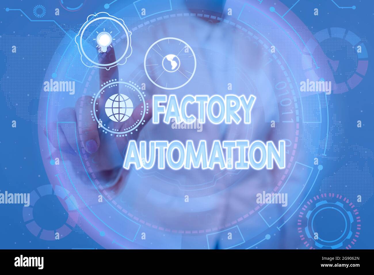 Hand writing sign Factory Automation. Business showcase automatic ...