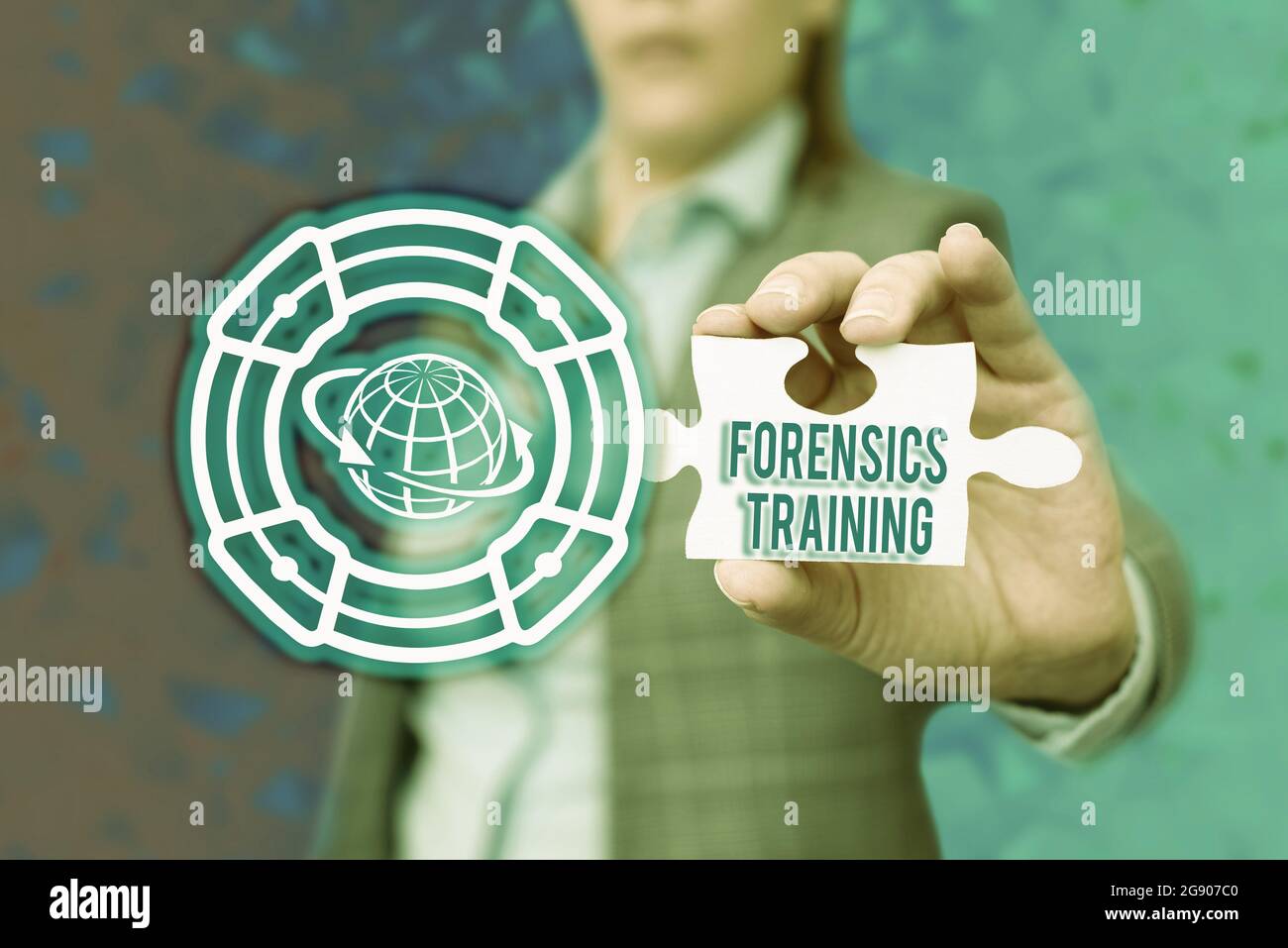 Conceptual caption Forensics Training. Business approach scientific methods and processes to ...