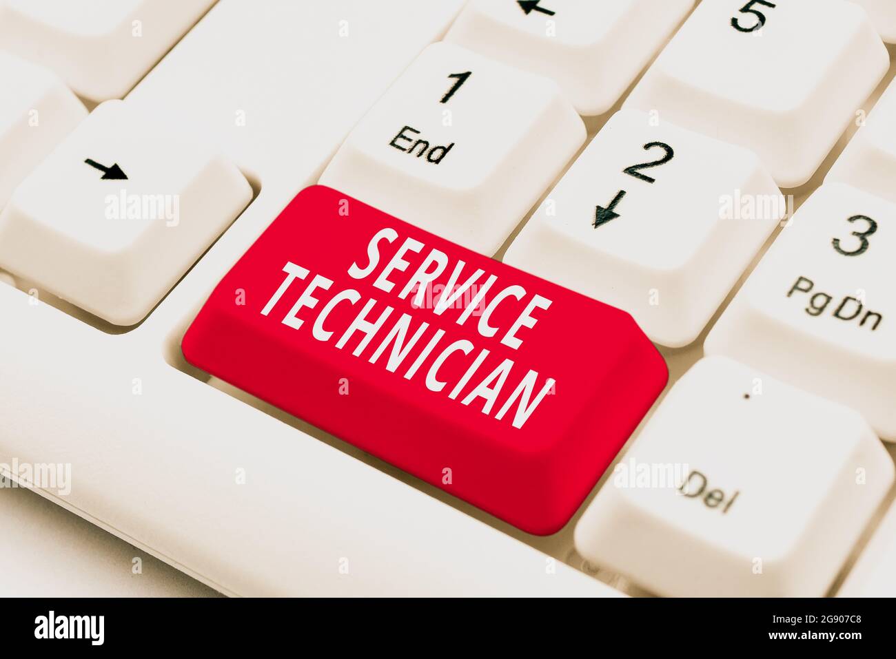Sign displaying Service Technician. Business overview Managing all on ...