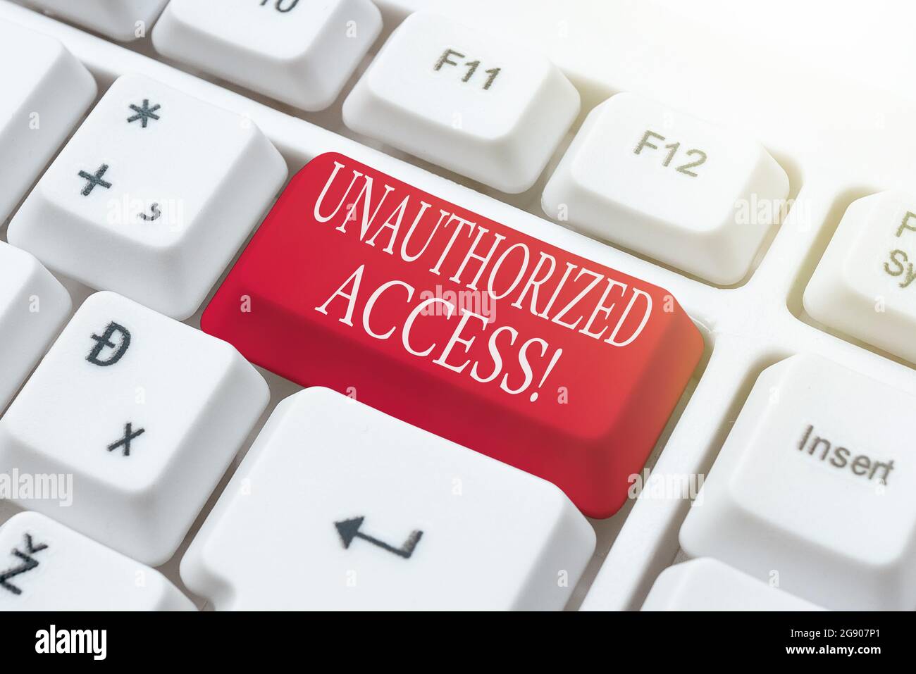 Hand writing sign Unauthorized Access. Business approach use of a ...