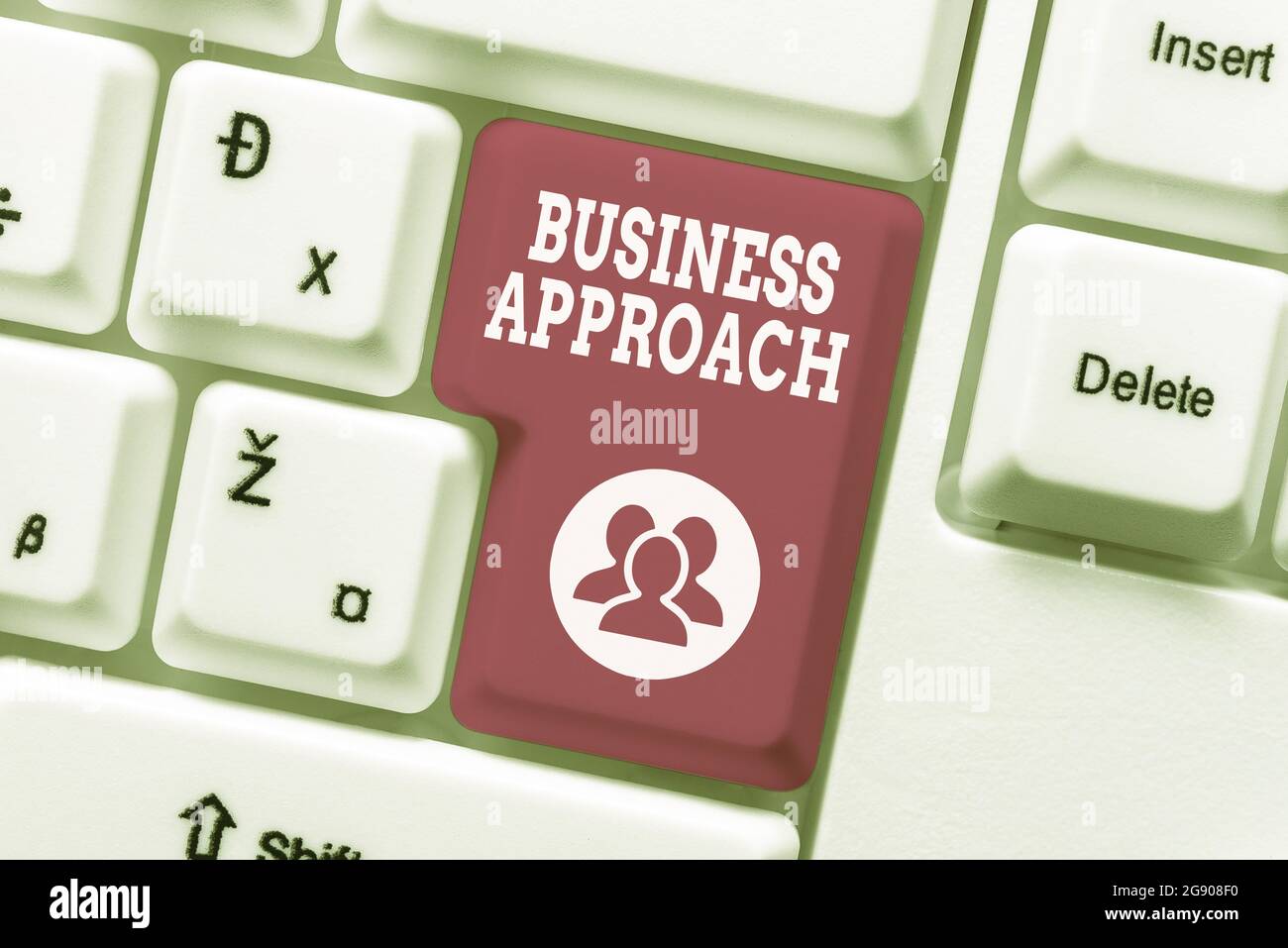 Hand writing sign Business Approach. Business showcase long term plan ...